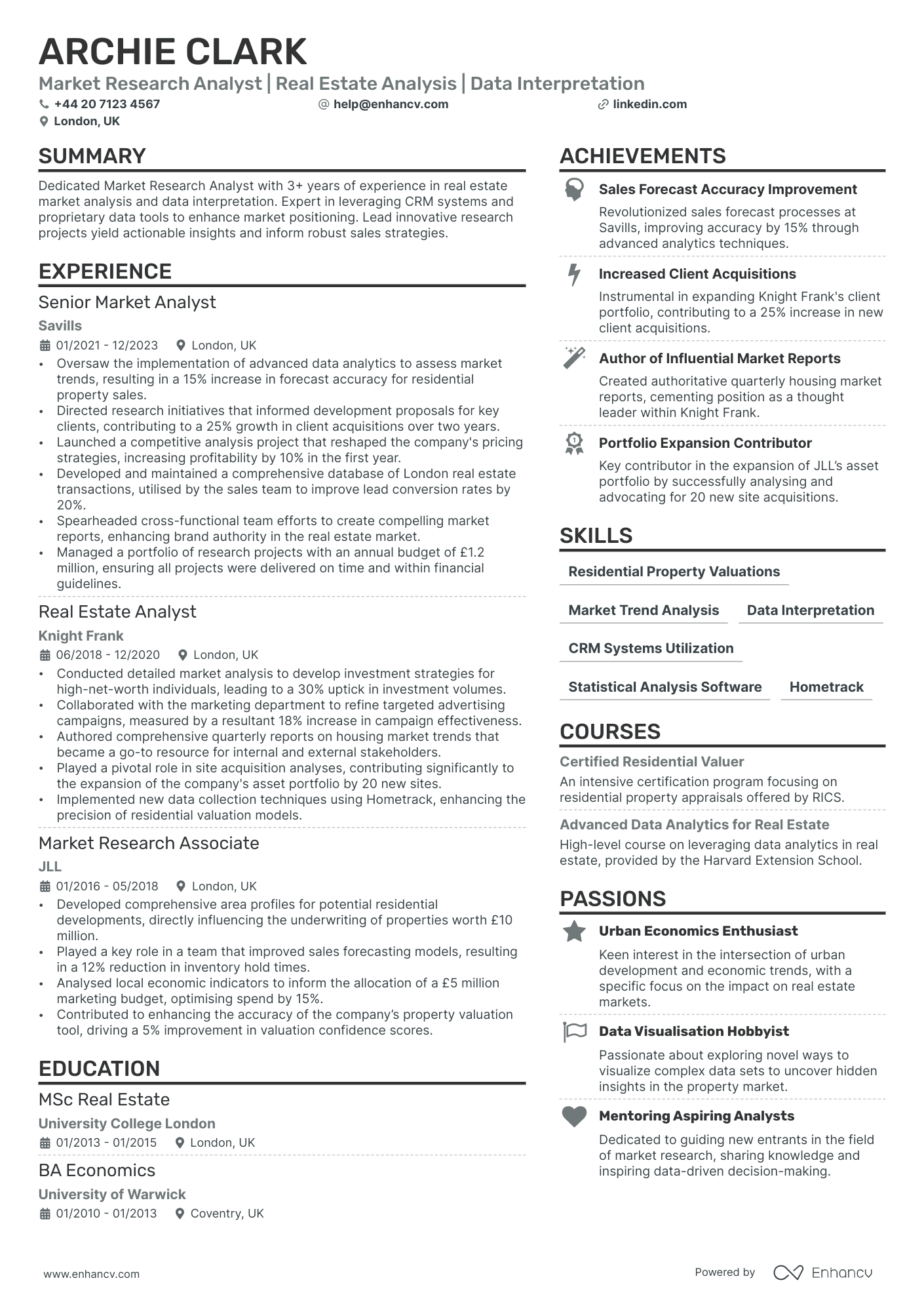 Market Research CV Examples & Guide for 2024