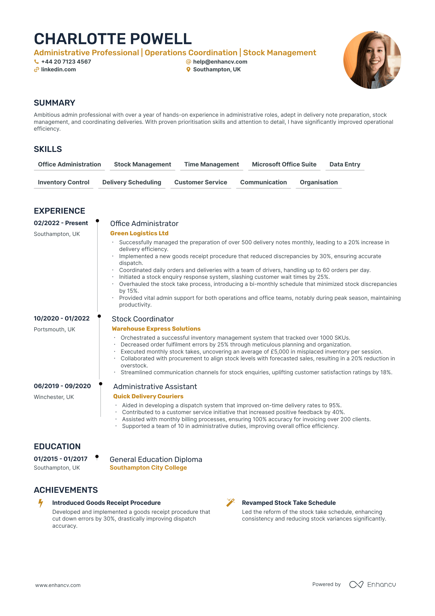 Warehouse CV Examples & Guide for 2025
