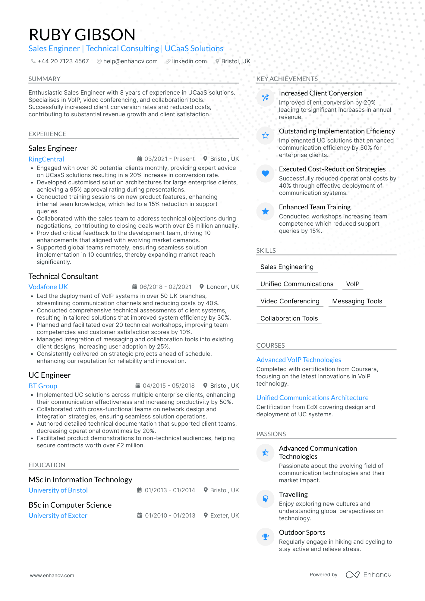 Sales Engineer CV Examples & Guide for 2026