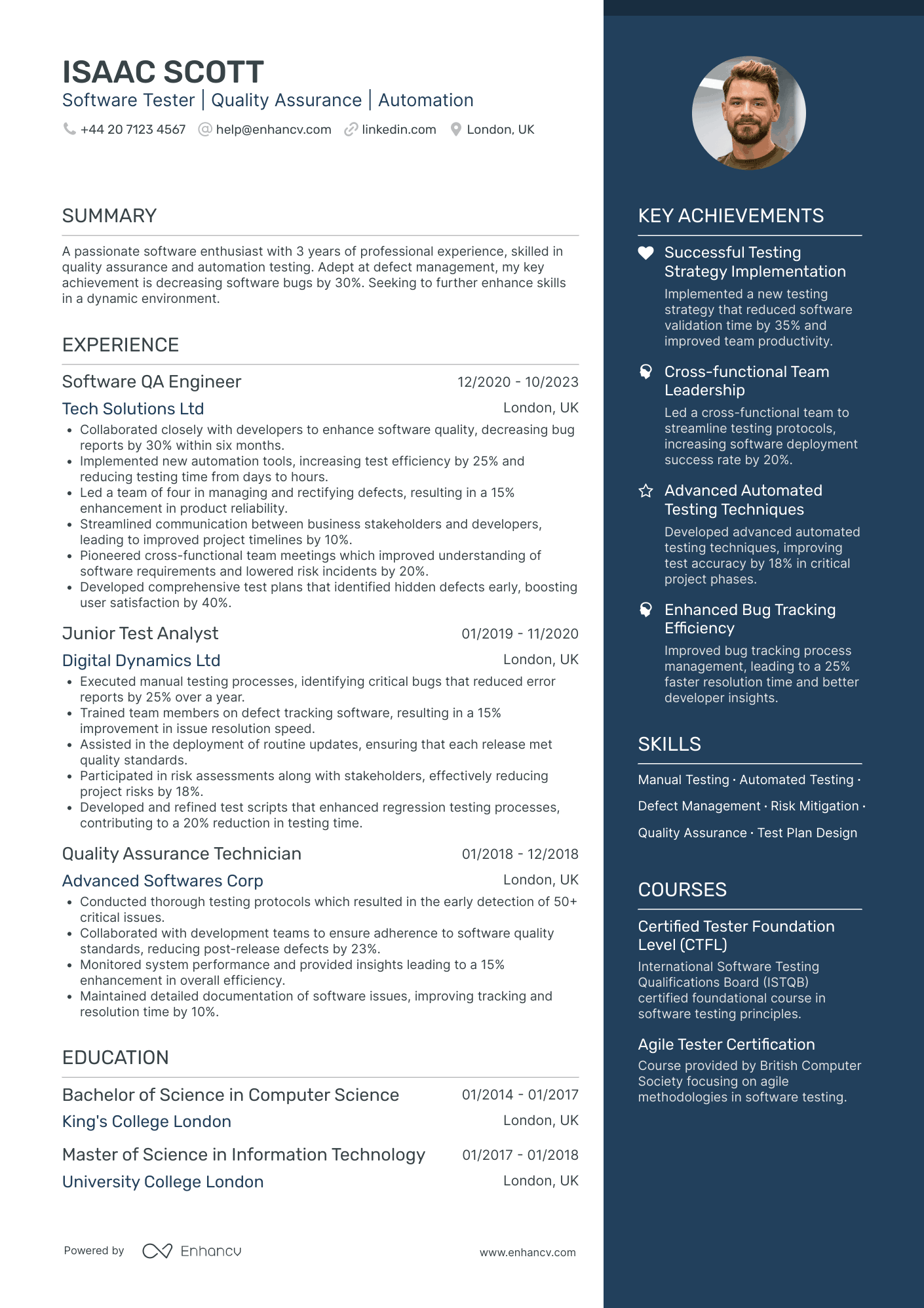 Software Tester CV Examples & Guide for 2025
