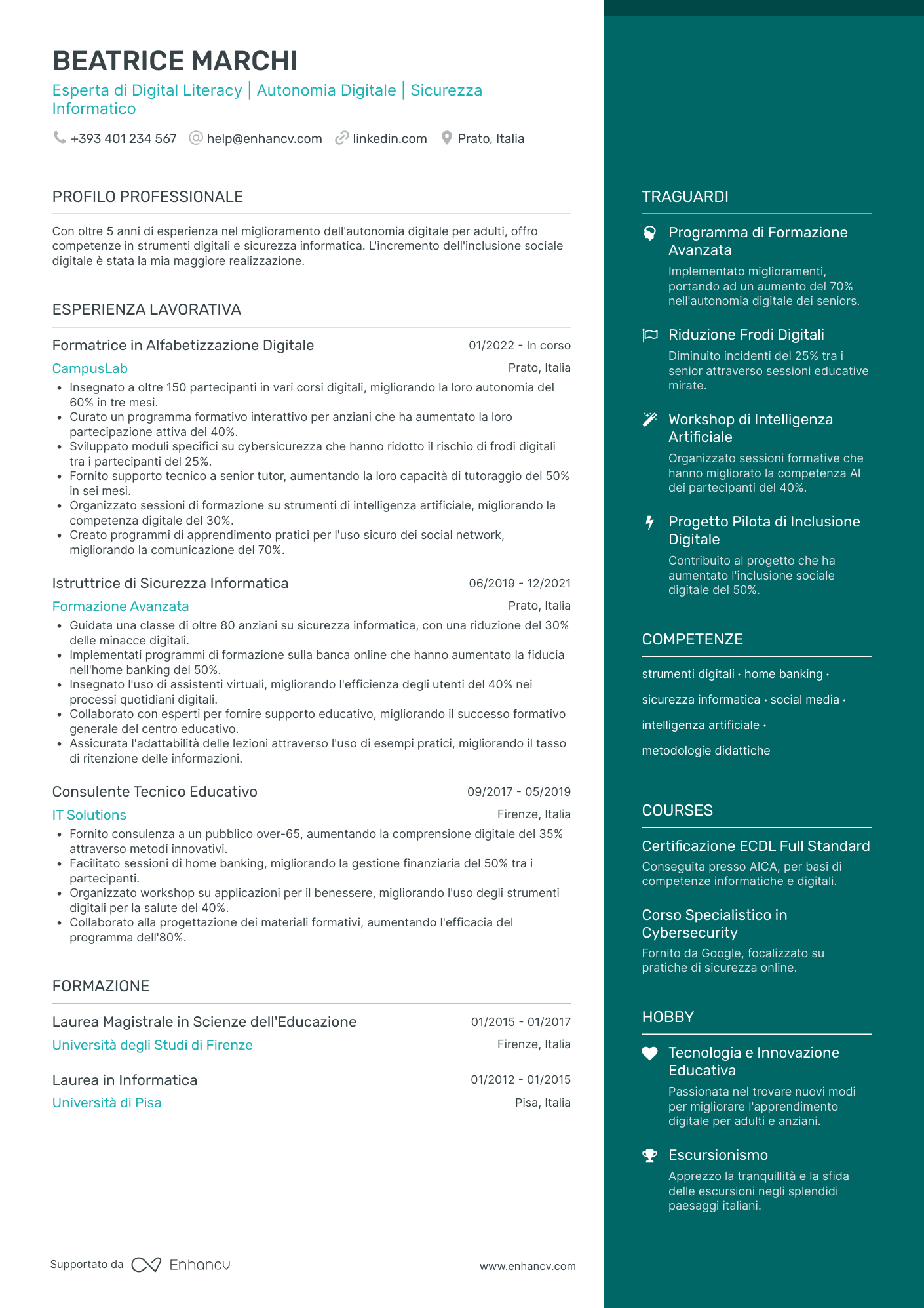 Curriculum insegnante: Aspetti chiave, esempi e modelli gratis