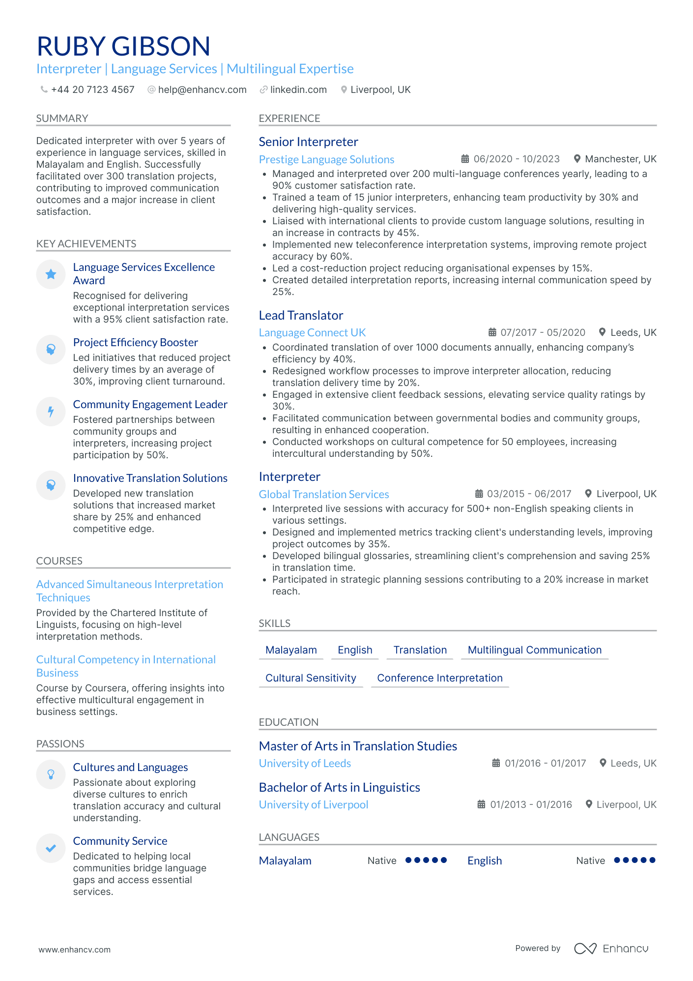 Interpreter CV Examples & Guide for 2026