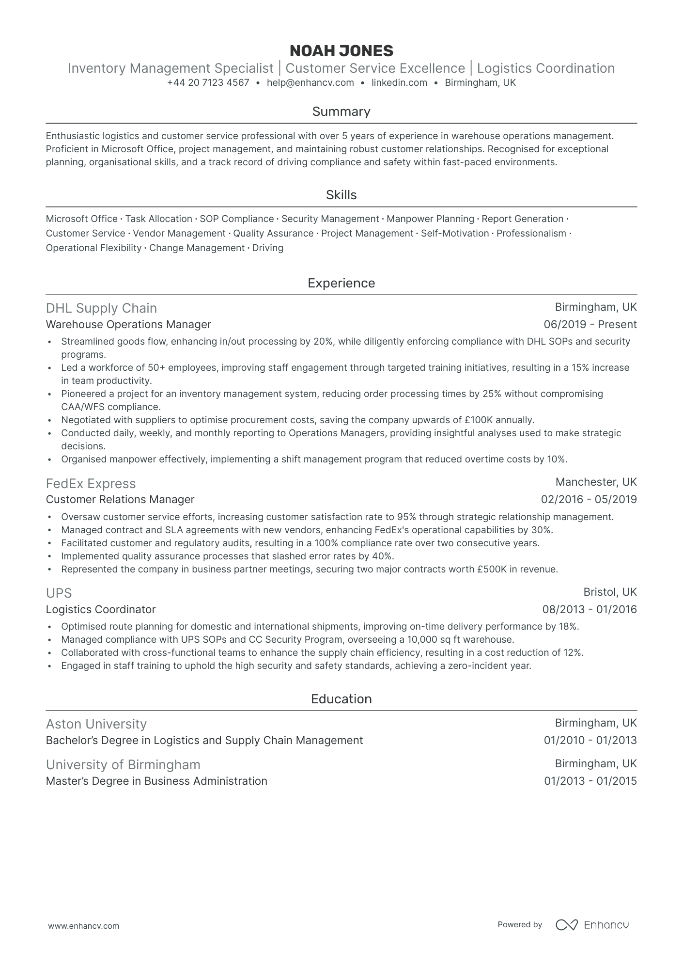 Customer Service Manager CV Examples & Guide for 2025