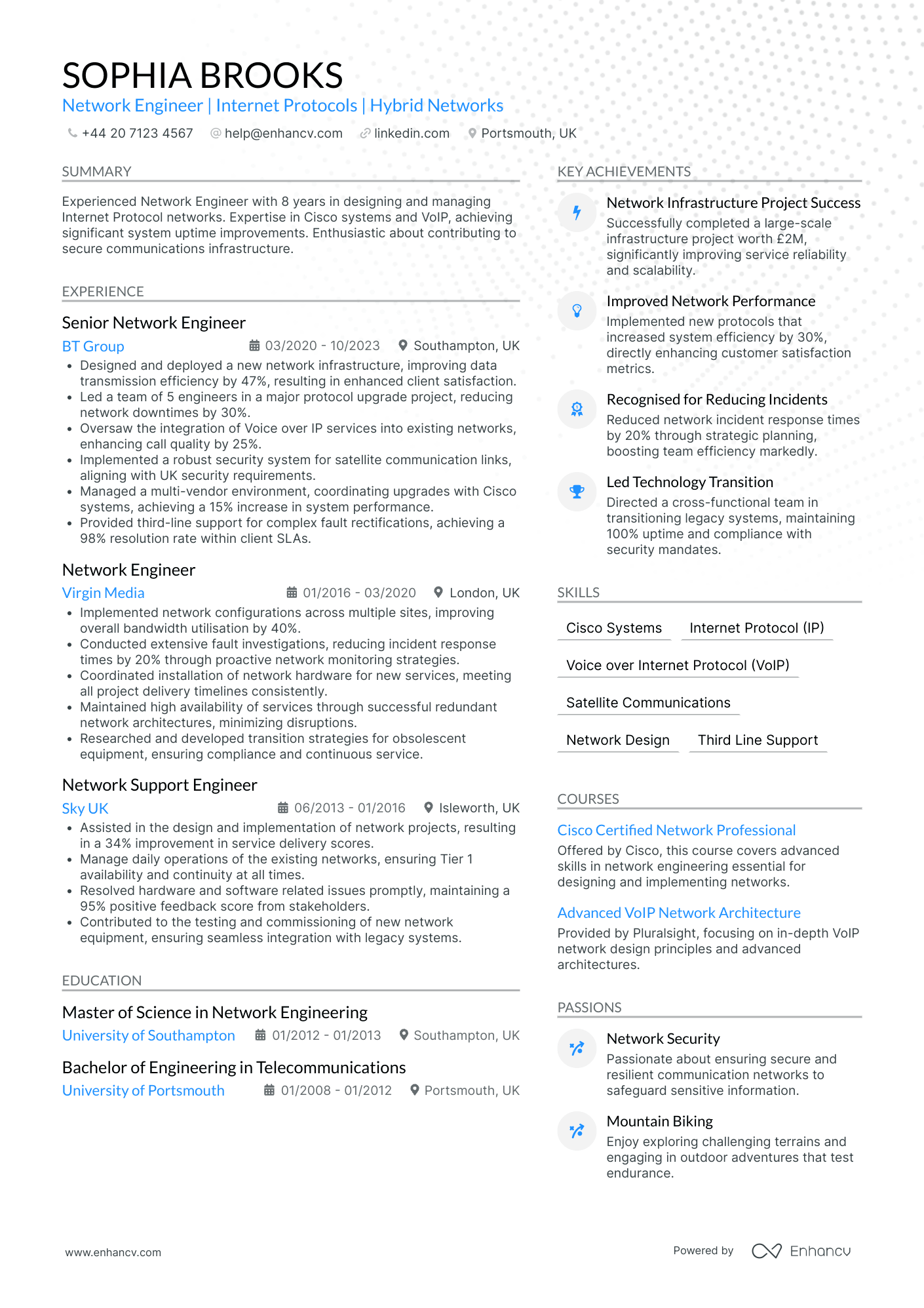 Network Engineer CV Examples & Guide for 2026