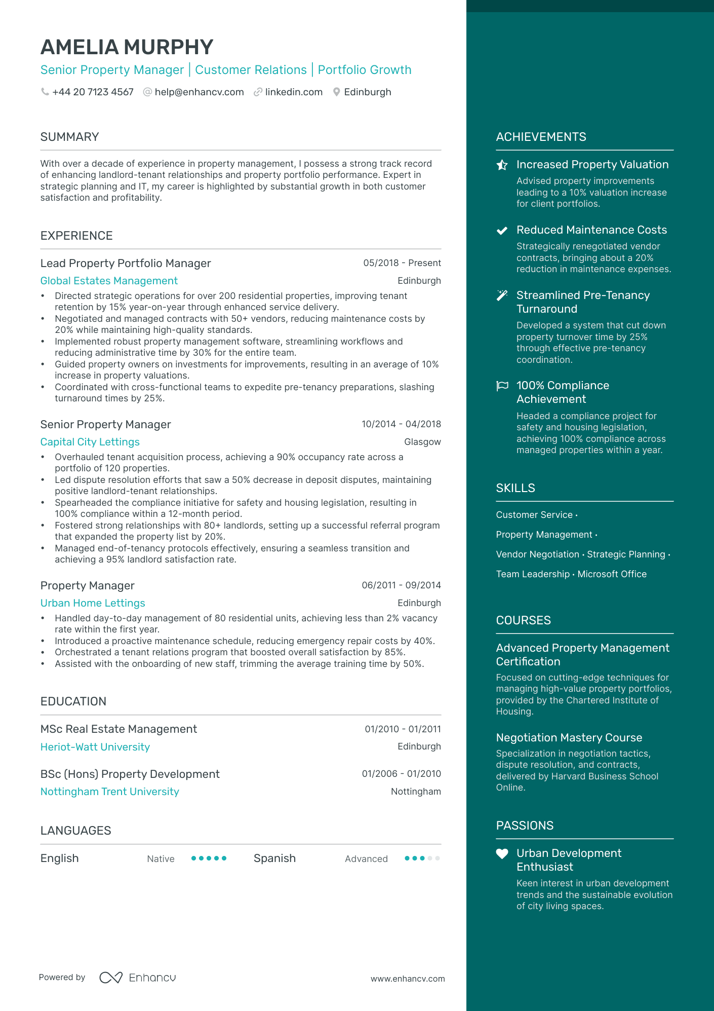 Property Manager CV Examples & Guide for 2025