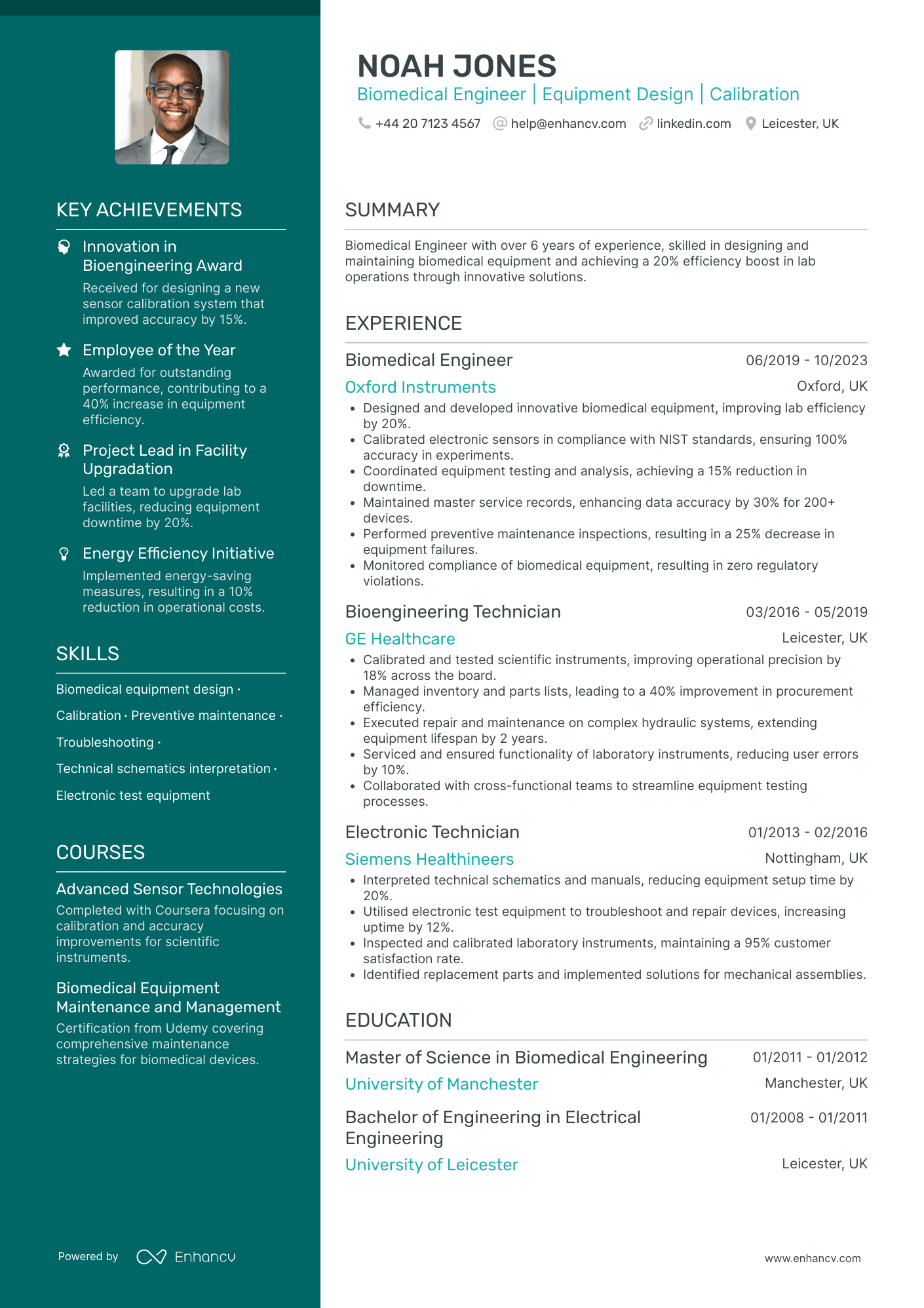 Biomedical Engineer CV Examples & Guide for 2026