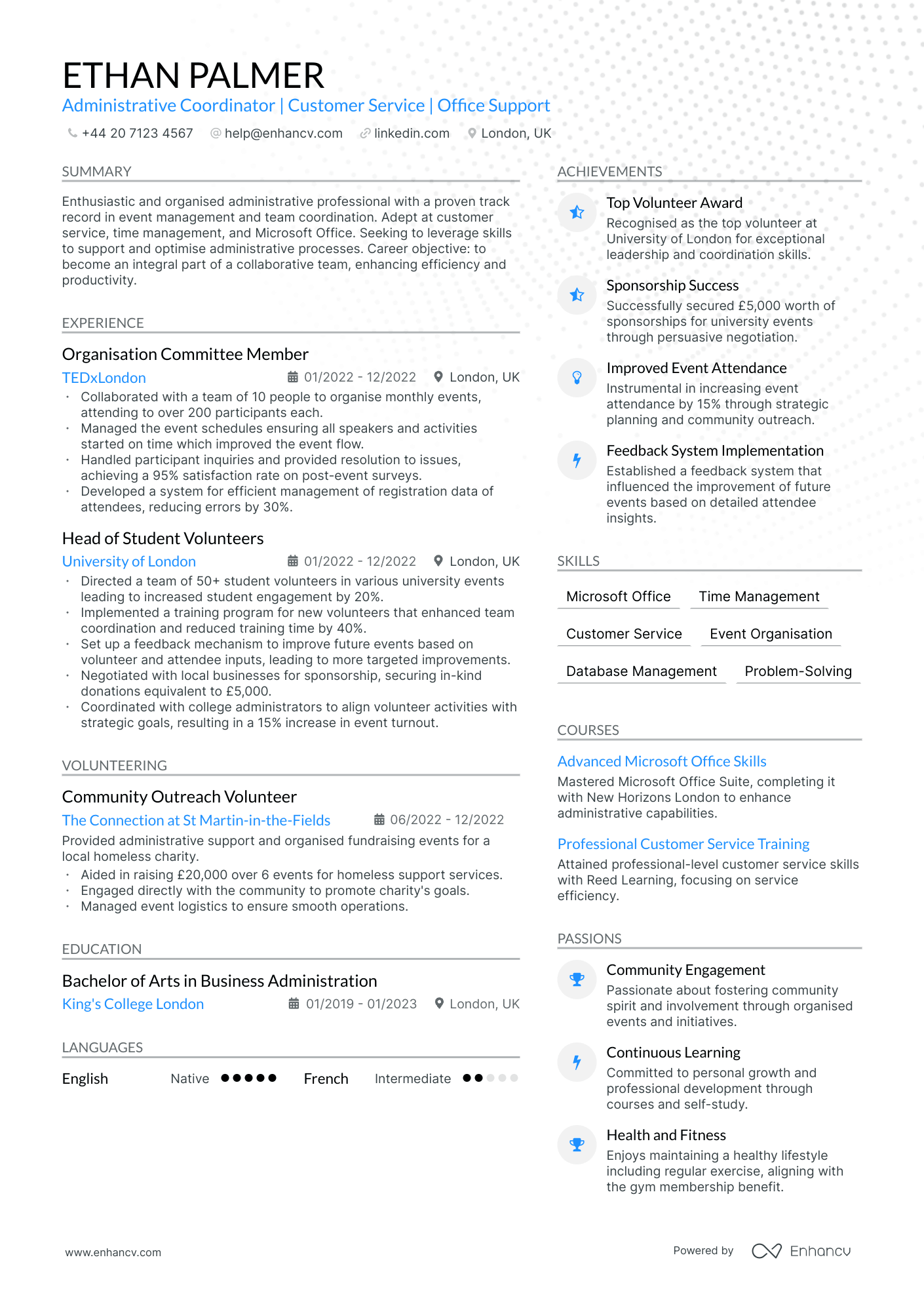 College CV Examples & Guide for 2025