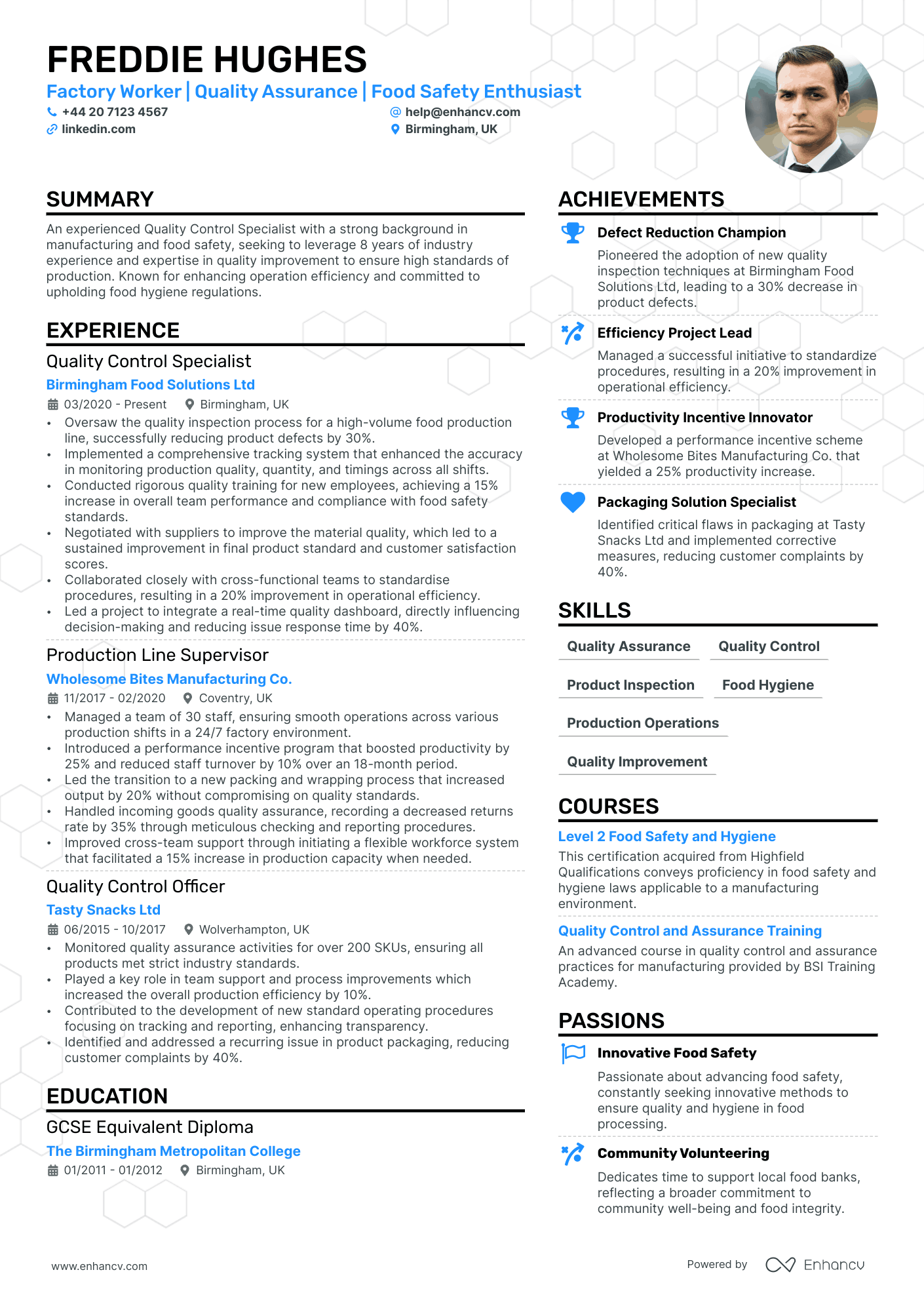 Factory Worker CV Examples & Guide for 2024