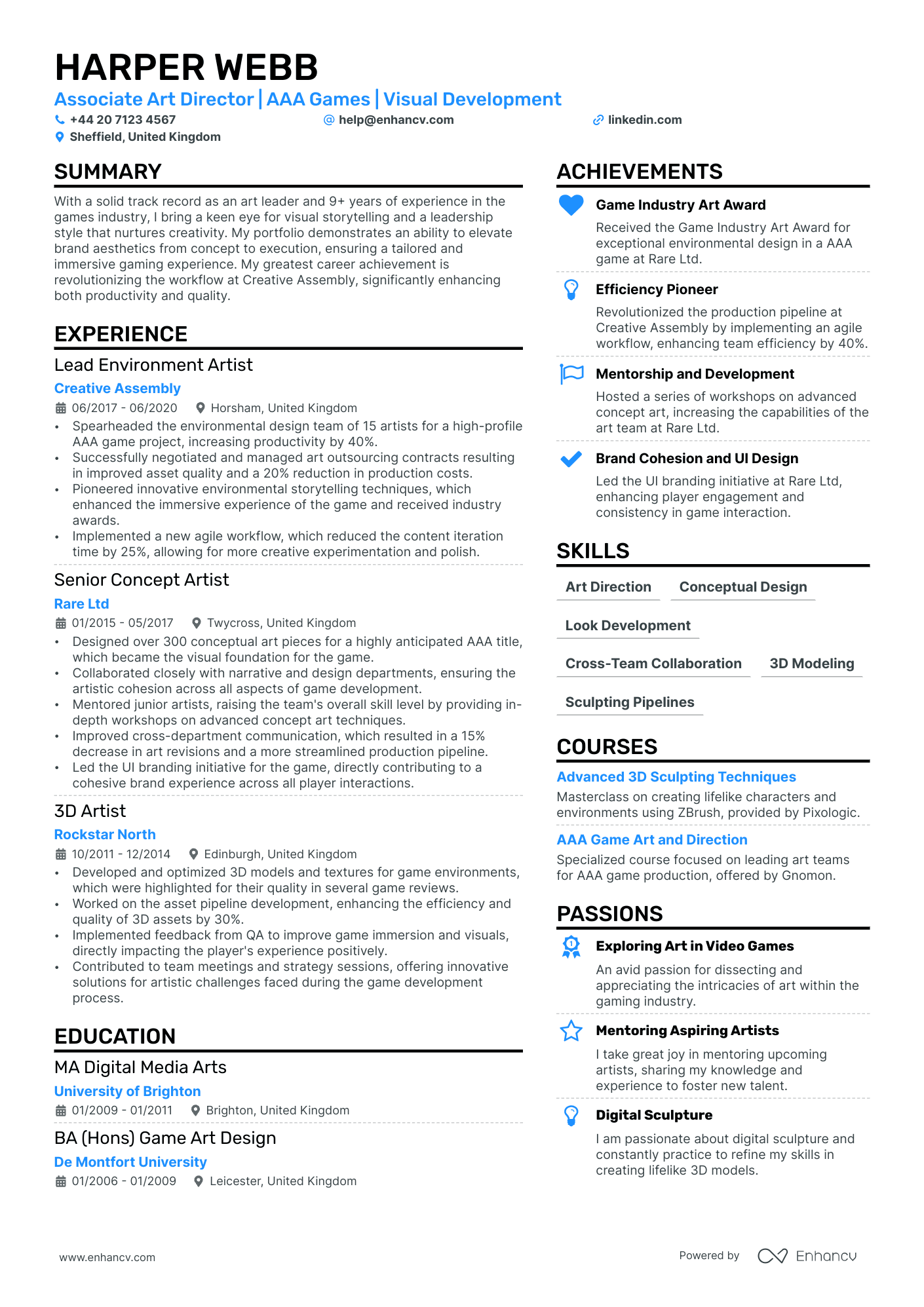 Art Director CV Examples & Guide for 2024