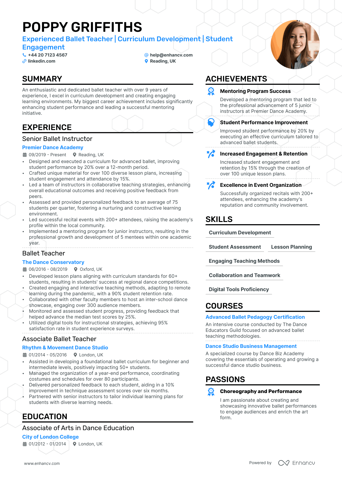 Dance Teacher CV Examples & Guide for 2024
