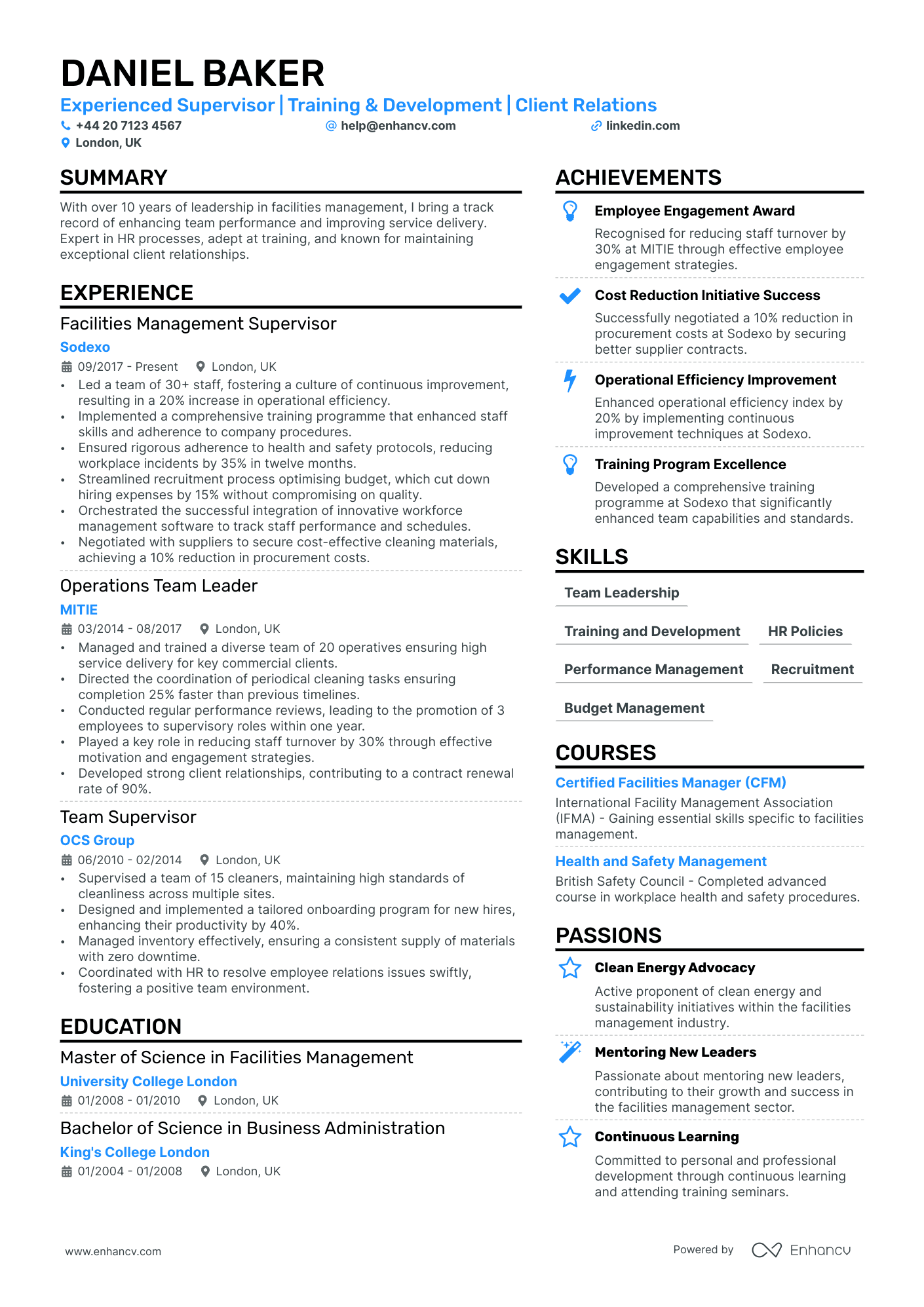 Supervisor CV Examples & Guide for 2024