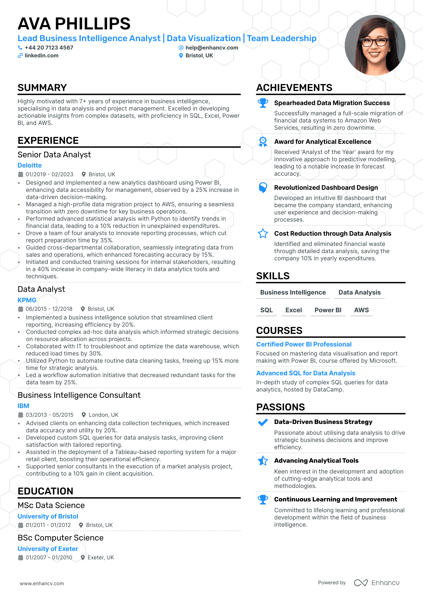 Business Intelligence CV Examples & Guide for 2024