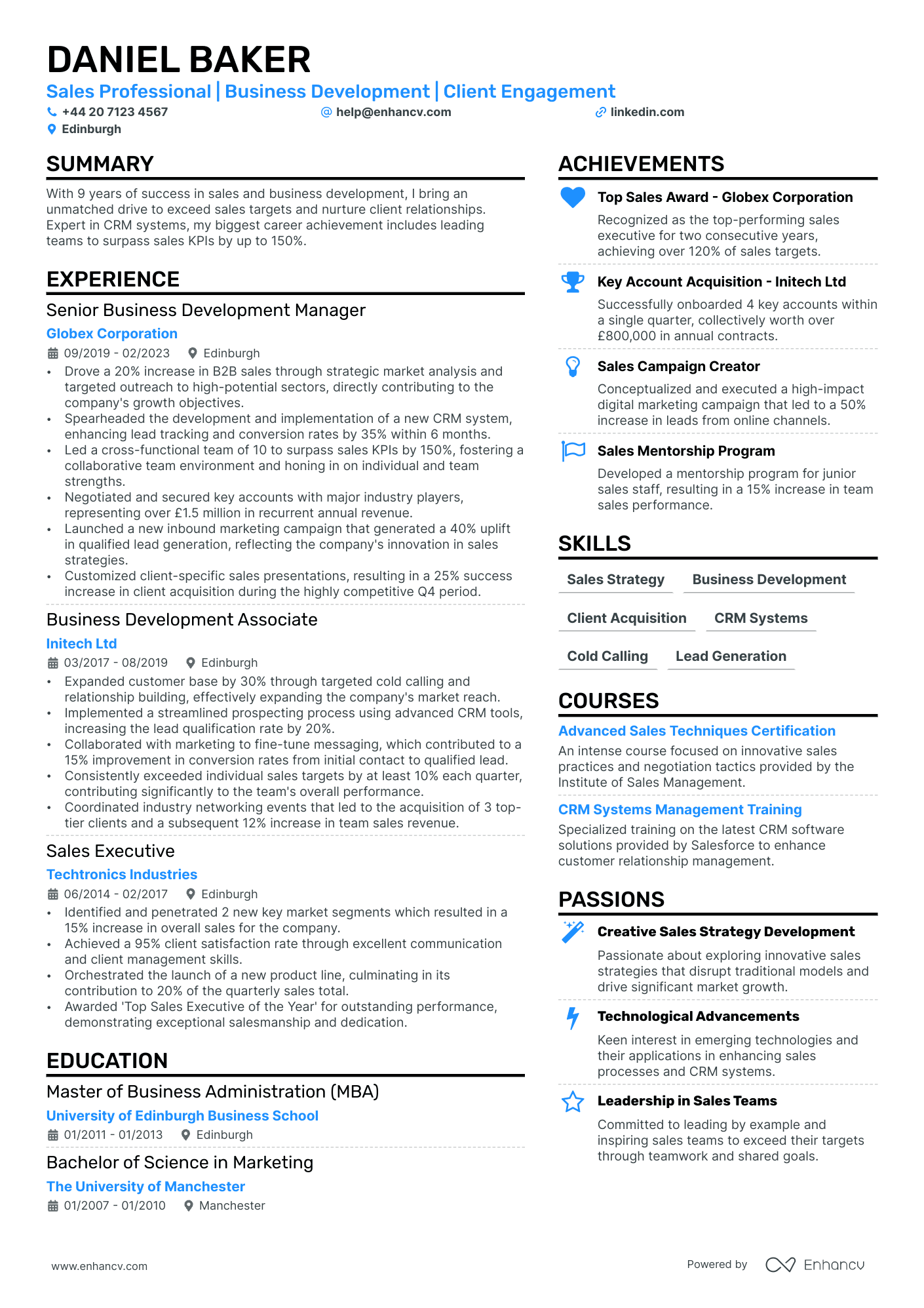 Sales Executive CV Examples & Guide for 2024