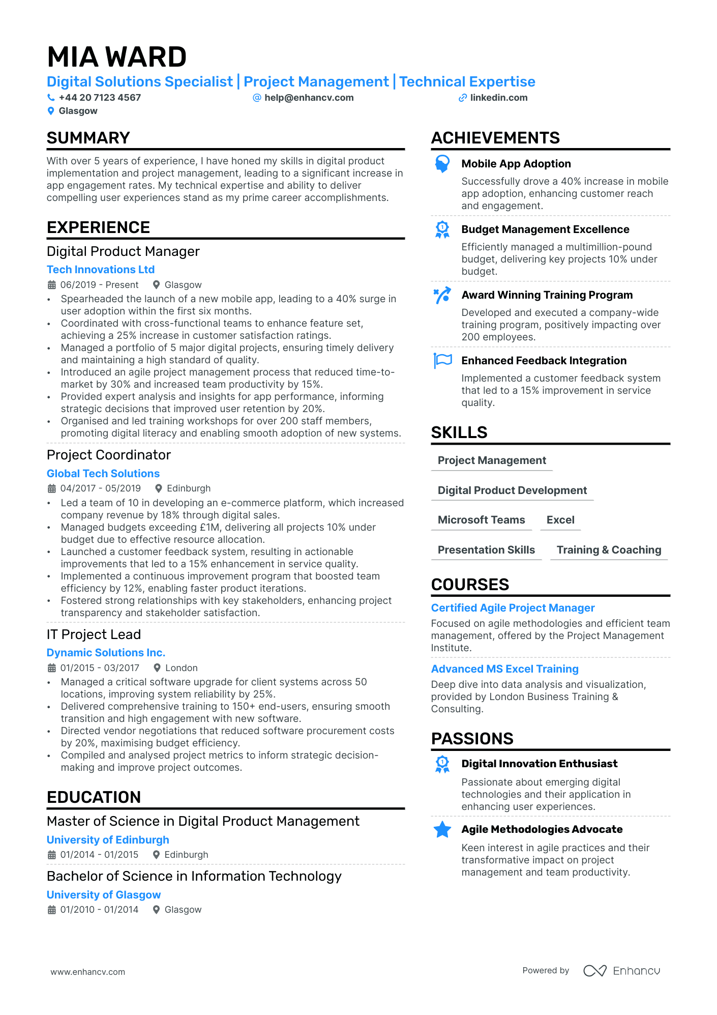 Digital Project Manager CV Examples & Guide for 2024