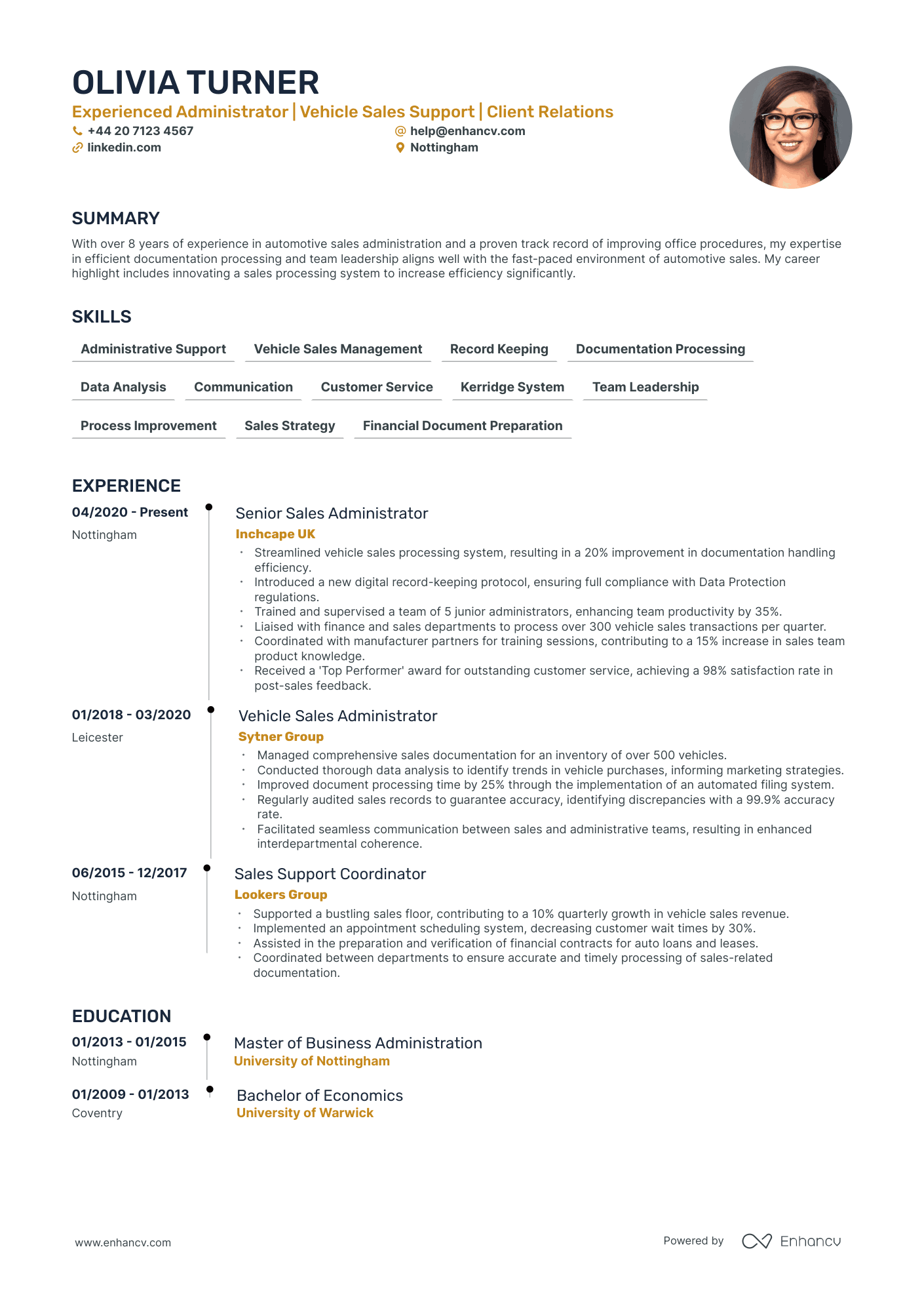 Sales Administrator CV Examples & Guide for 2025