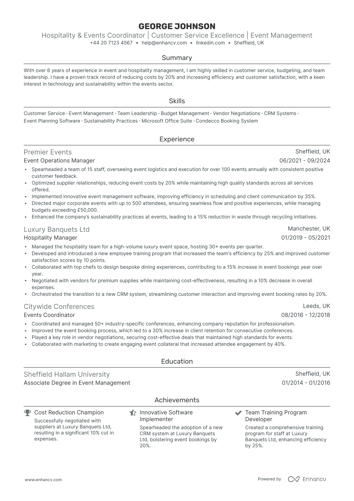 Event Coordinator CV Examples & Guide for 2025