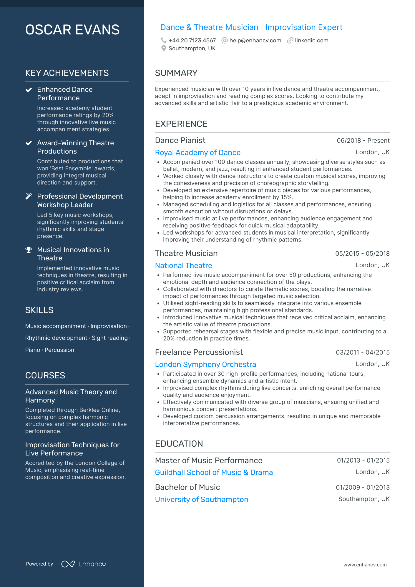 Musician CV Examples & Guide for 2026