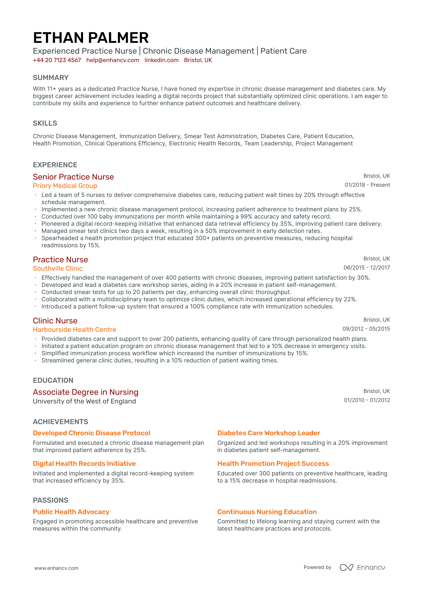 Practice Nurse CV Examples & Guide for 2025