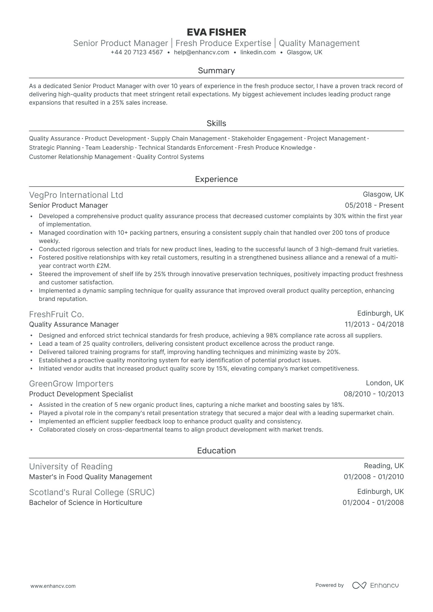 Senior Product Manager CV Examples & Guide for 2025
