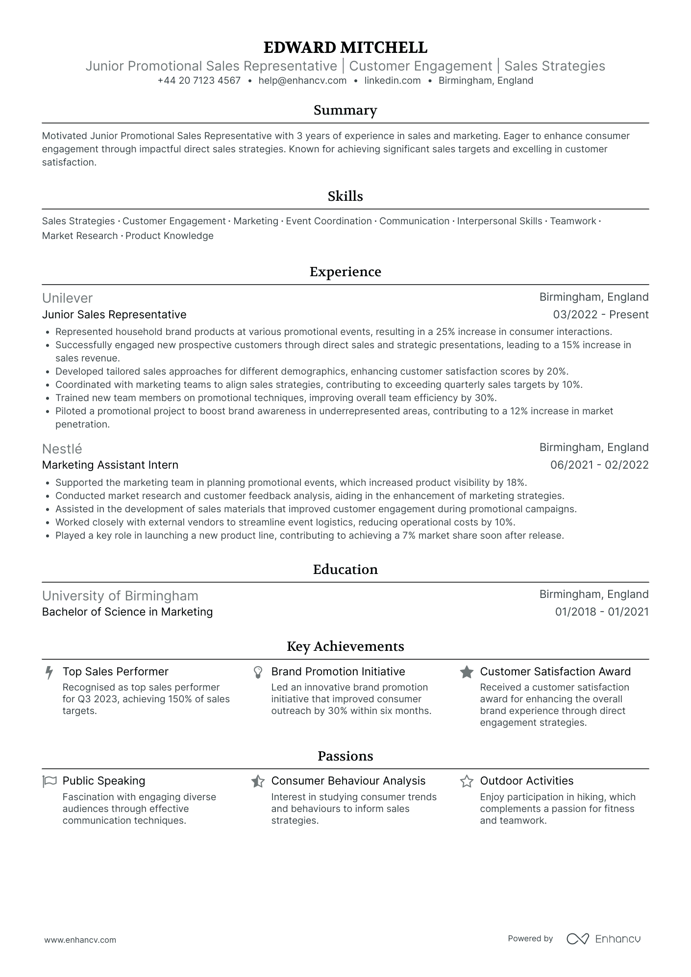 Sales Representative CV Examples & Guide for 2026