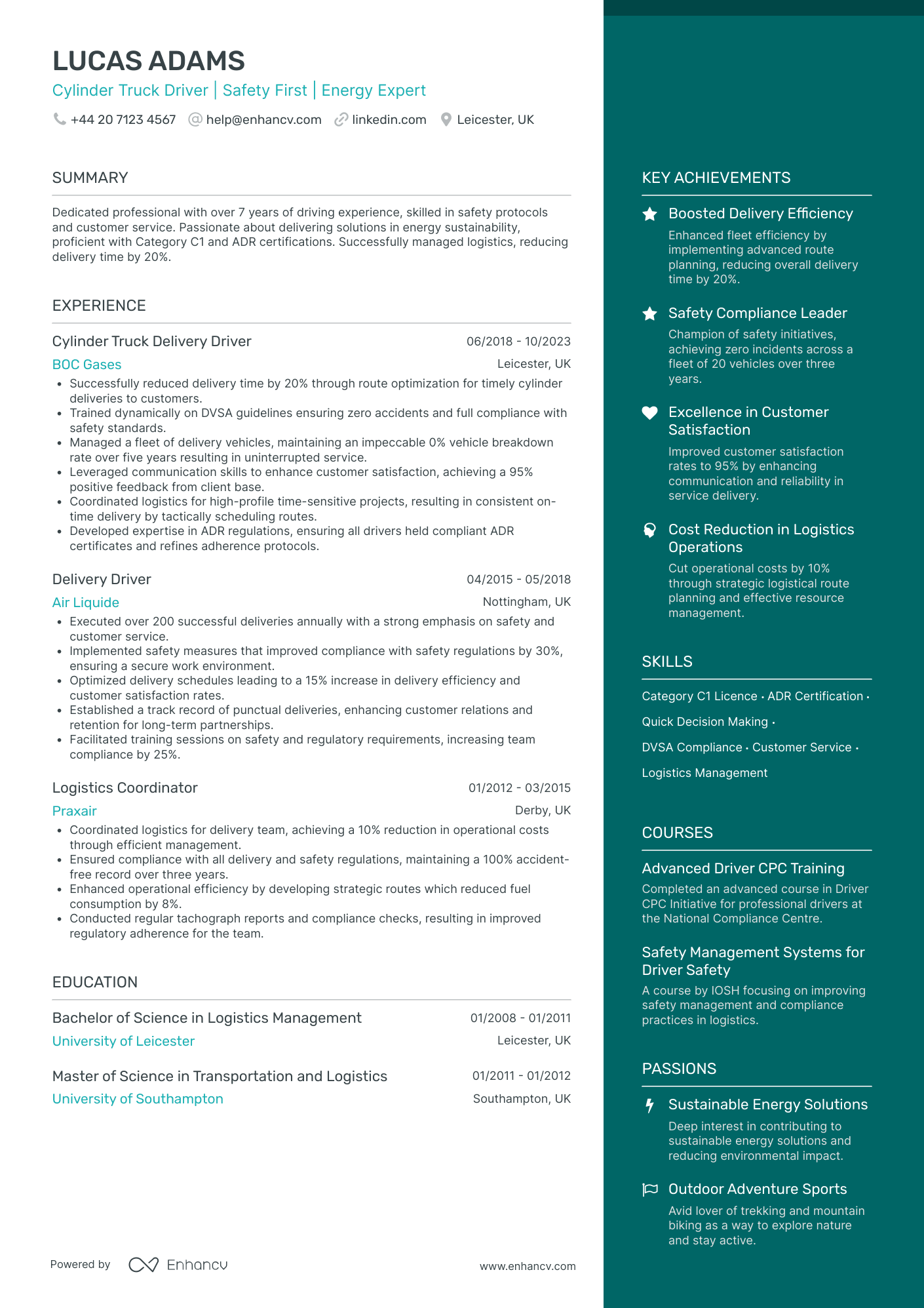 Truck Driver CV Examples & Guide for 2026