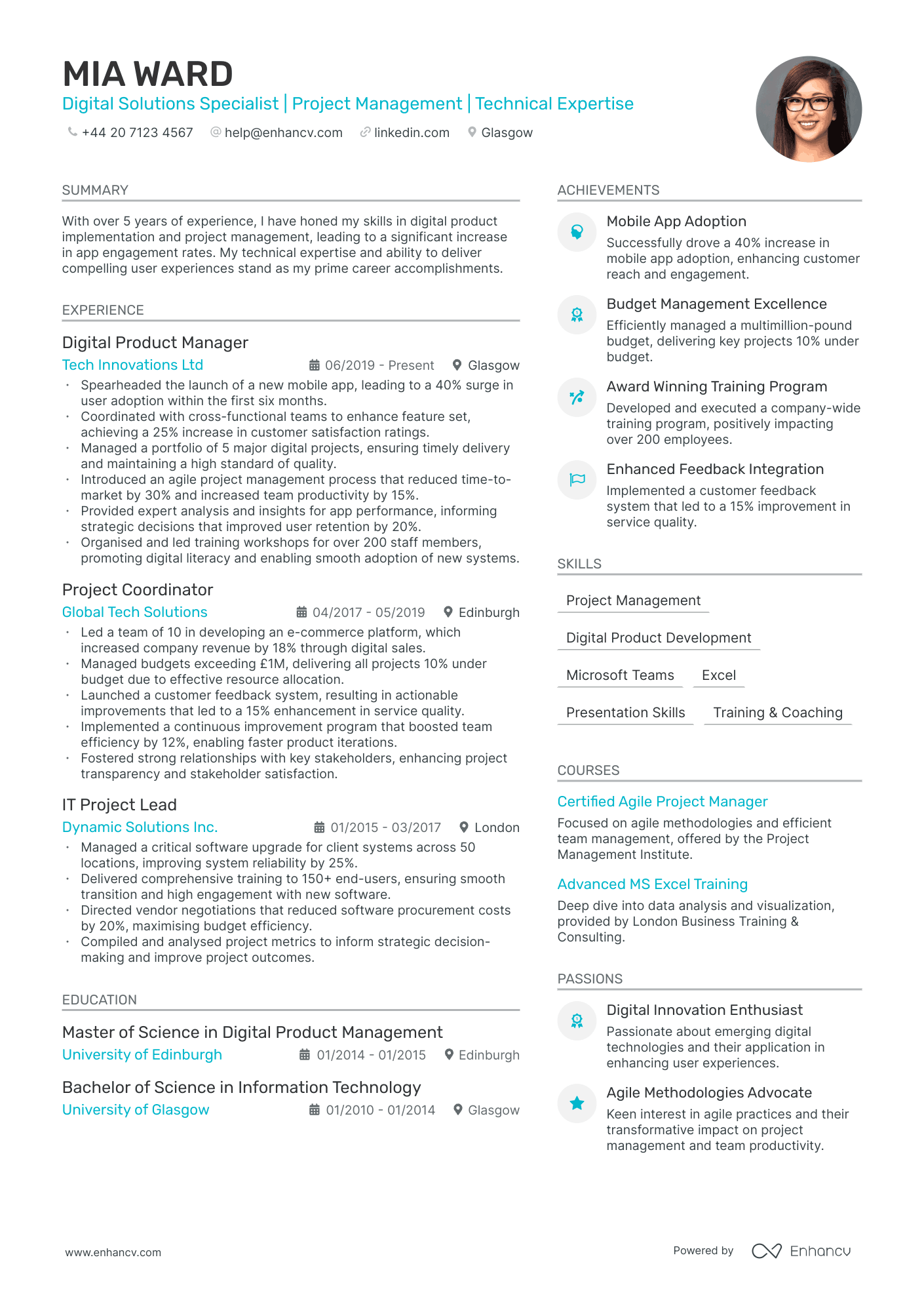 Digital Project Manager CV Examples & Guide for 2025