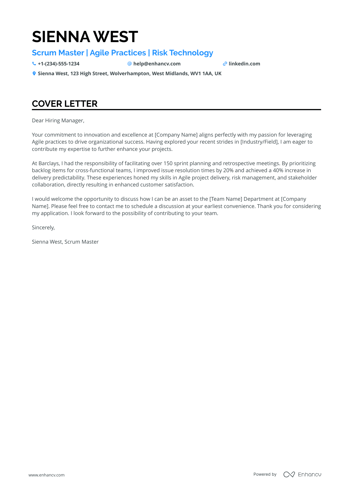 Scrum Master Cover Letter Examples & Guide for 2025