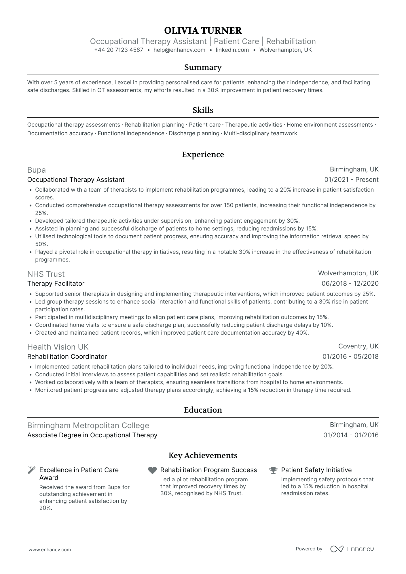 Occupational Therapist CV Examples & Guide for 2026