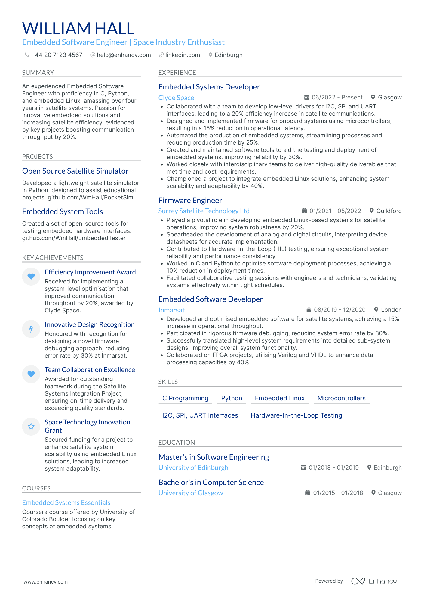 Embedded Software Engineer CV Examples & Guide for 2026