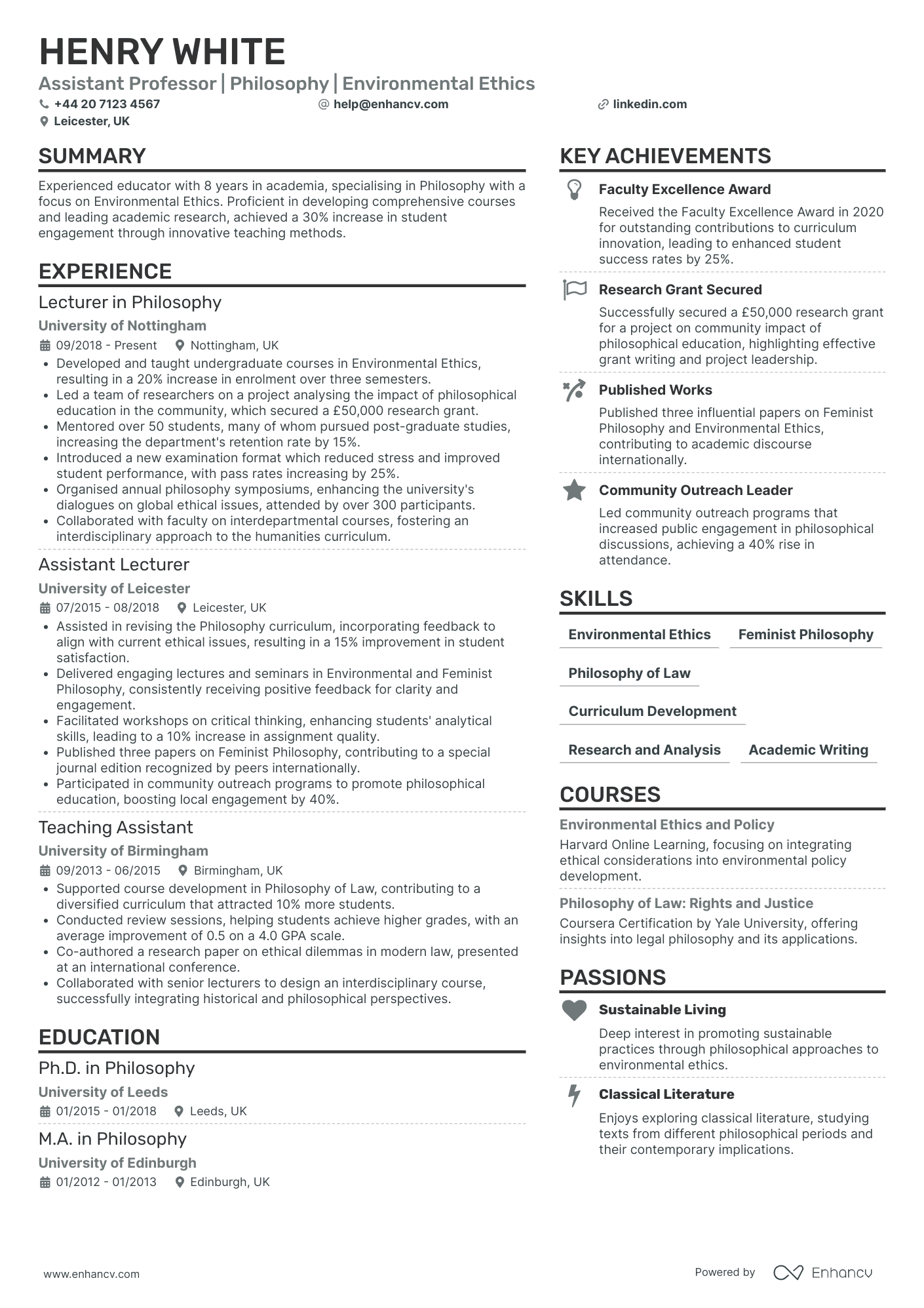 Professor CV Examples & Guide for 2026
