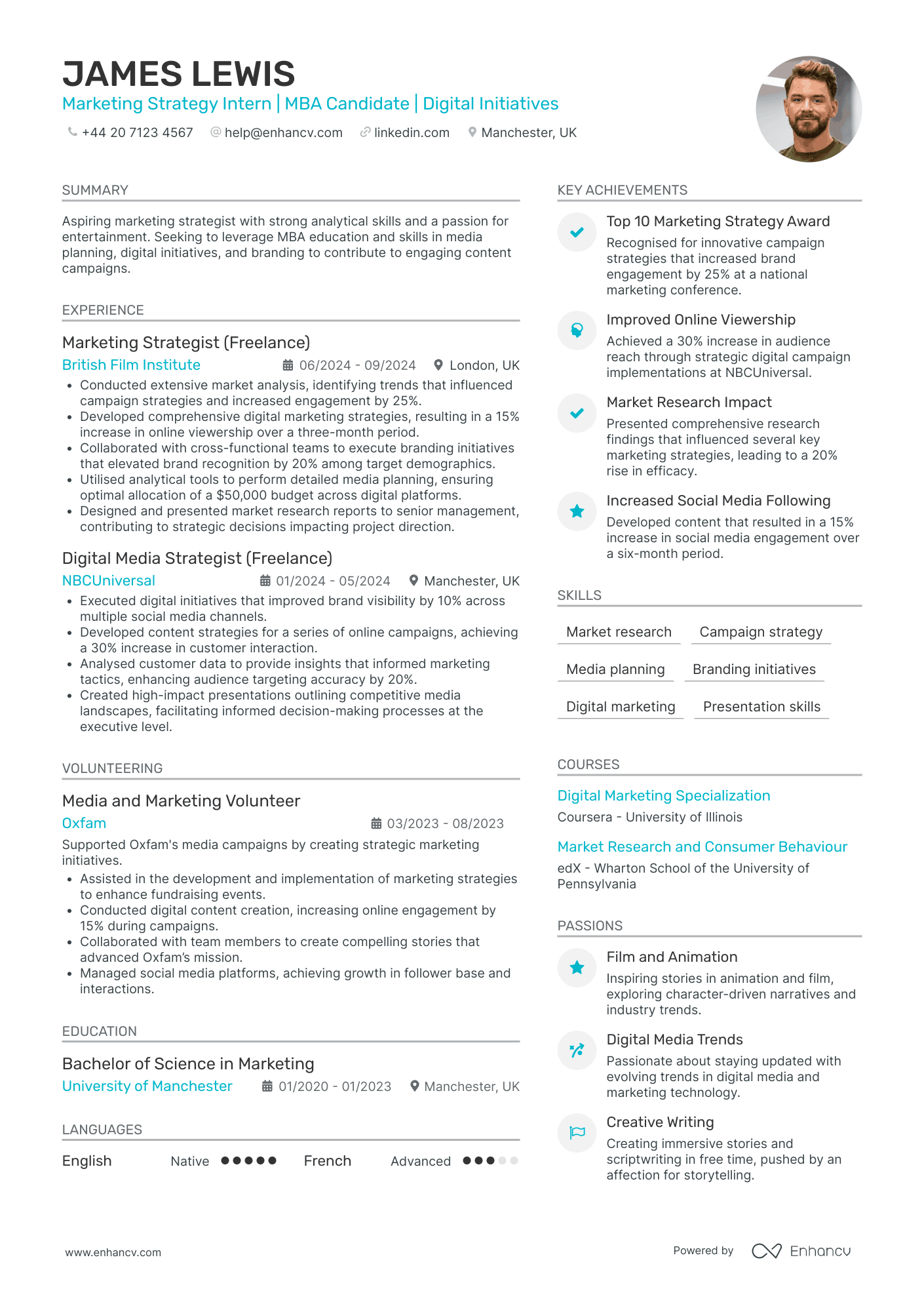 Marketing Intern CV Examples & Guide for 2026