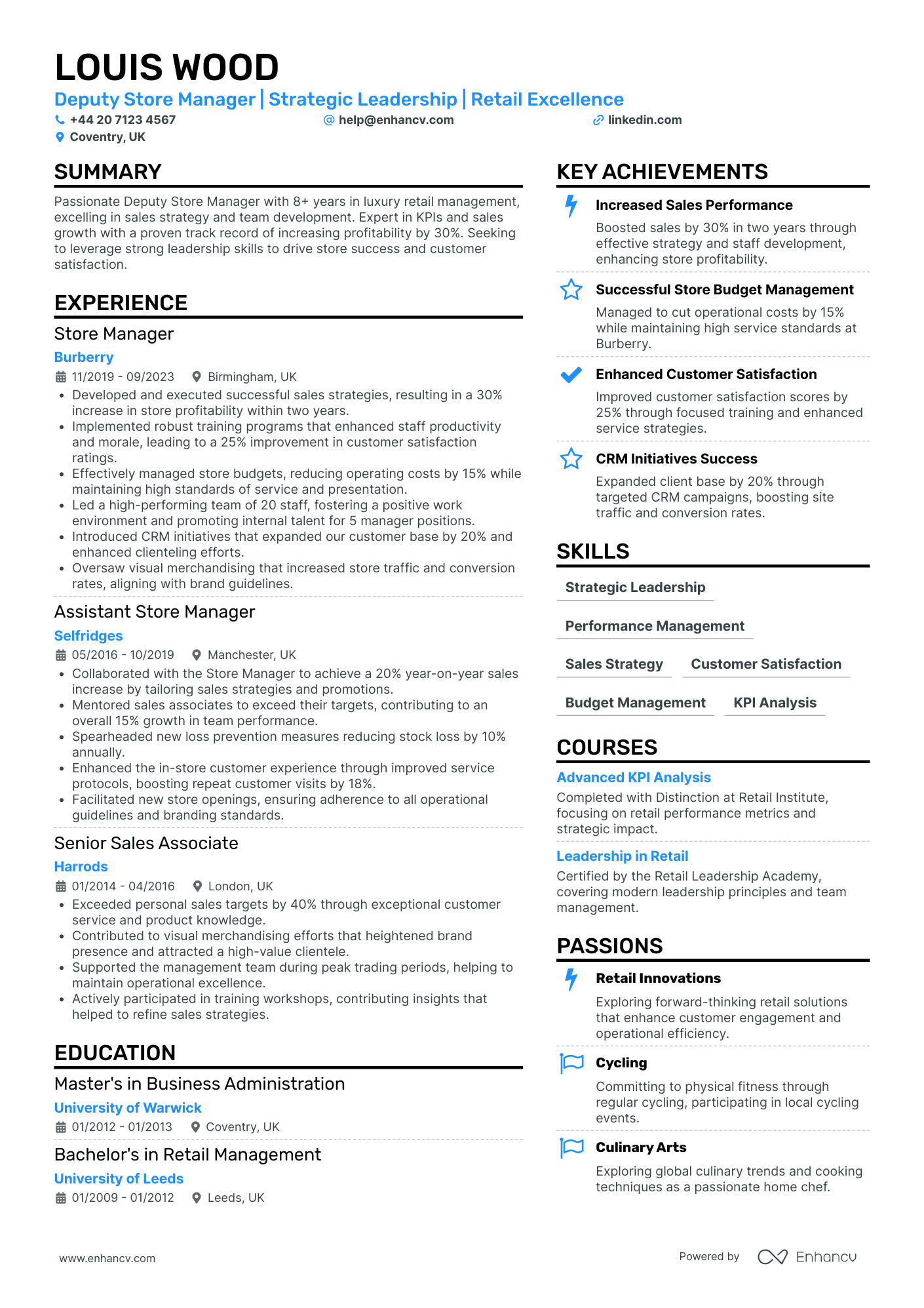 Luxury Retail CV Examples & Guide for 2026