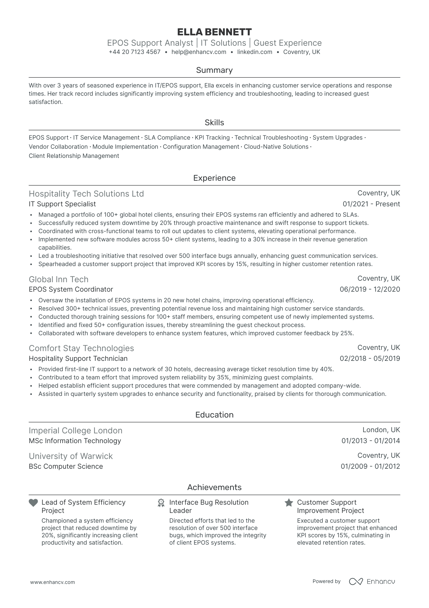 IT Support CV Examples & Guide for 2025