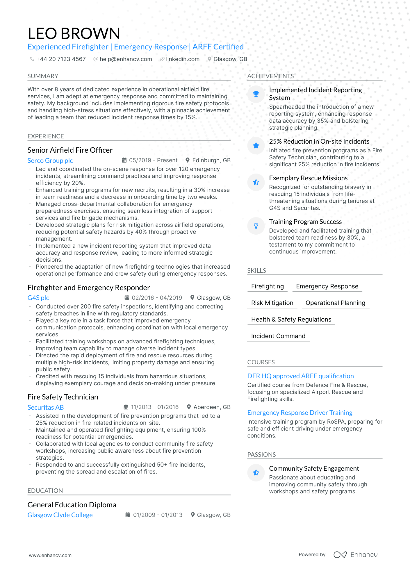 Firefighter CV Examples & Guide for 2025