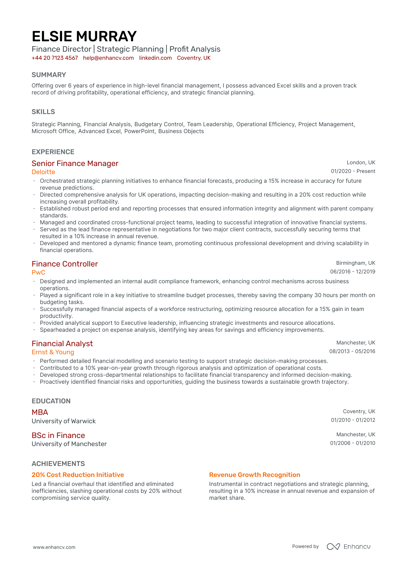 Finance Director CV Examples & Guide for 2025