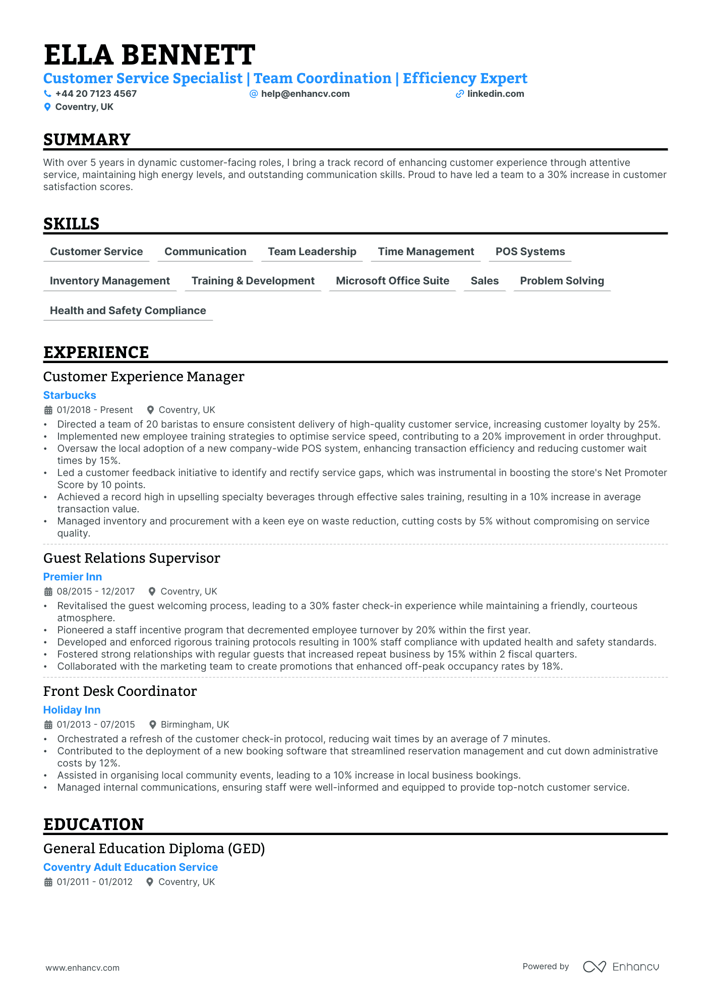 McDonalds CV Examples & Guide for 2025