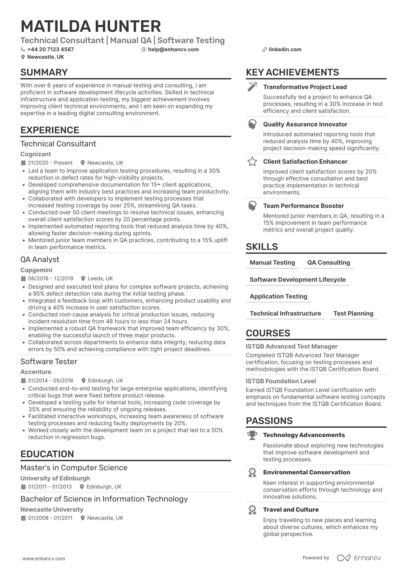 QA Tester CV Examples & Guide for 2026