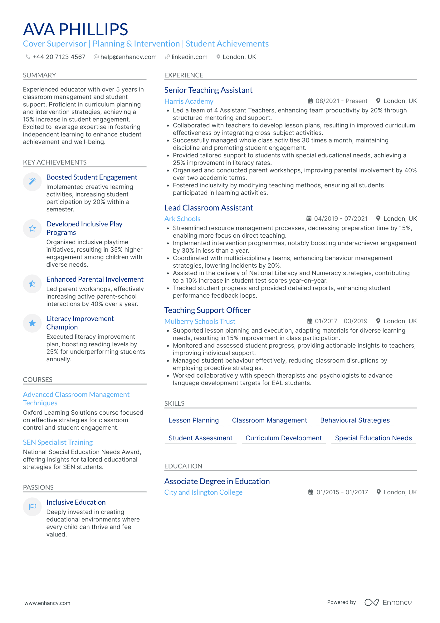 Teacher Assistant CV Examples & Guide for 2026