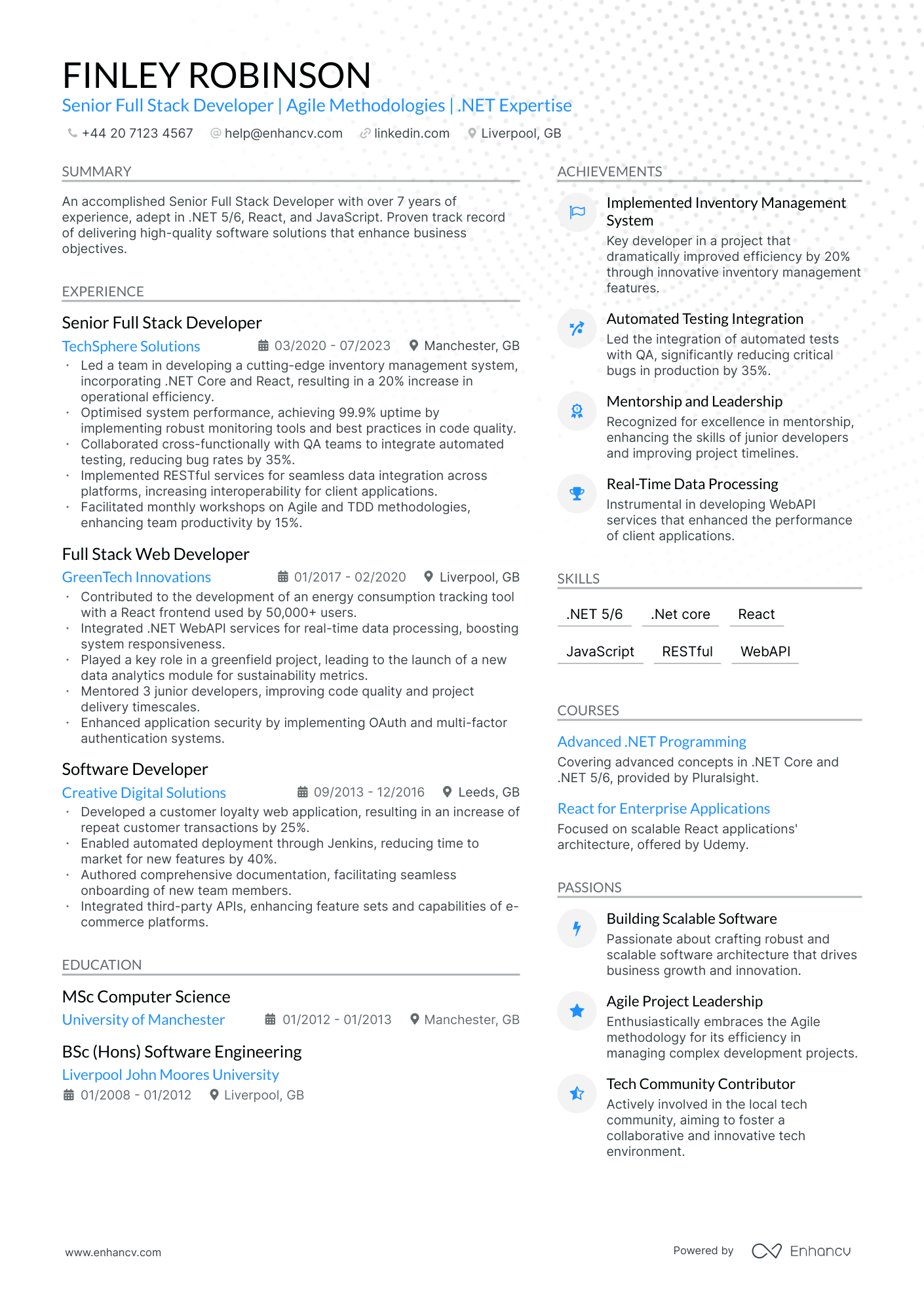 Full Stack Developer CV Examples & Guide for 2025