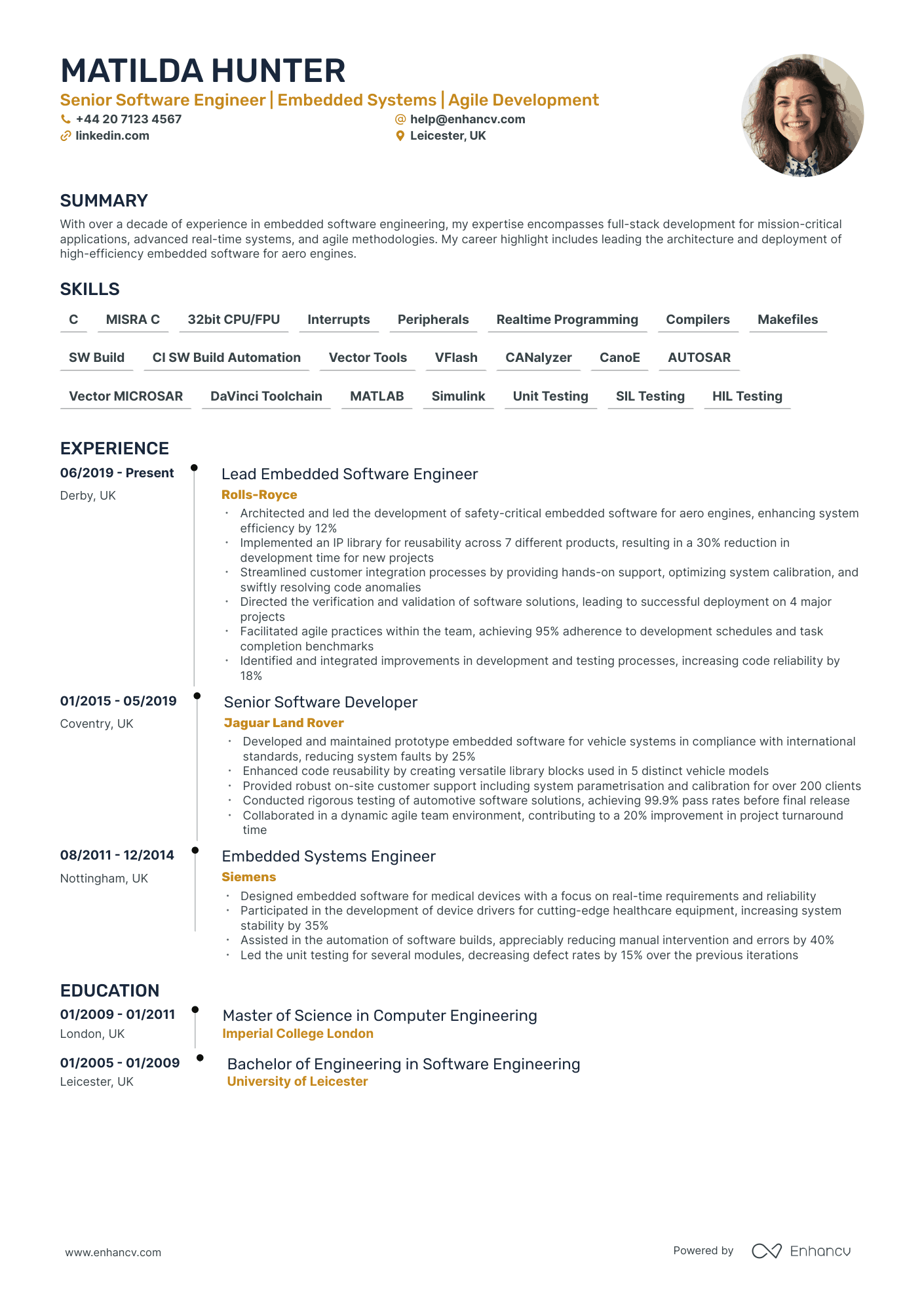 Embedded Software Engineer CV Examples & Guide for 2025 Embedded Software Engineer CV Examples & Guide for 2025