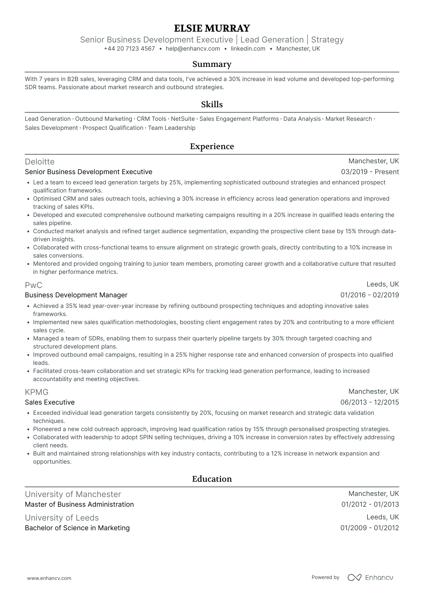 Business Development Executive CV Examples & Guide for 2026