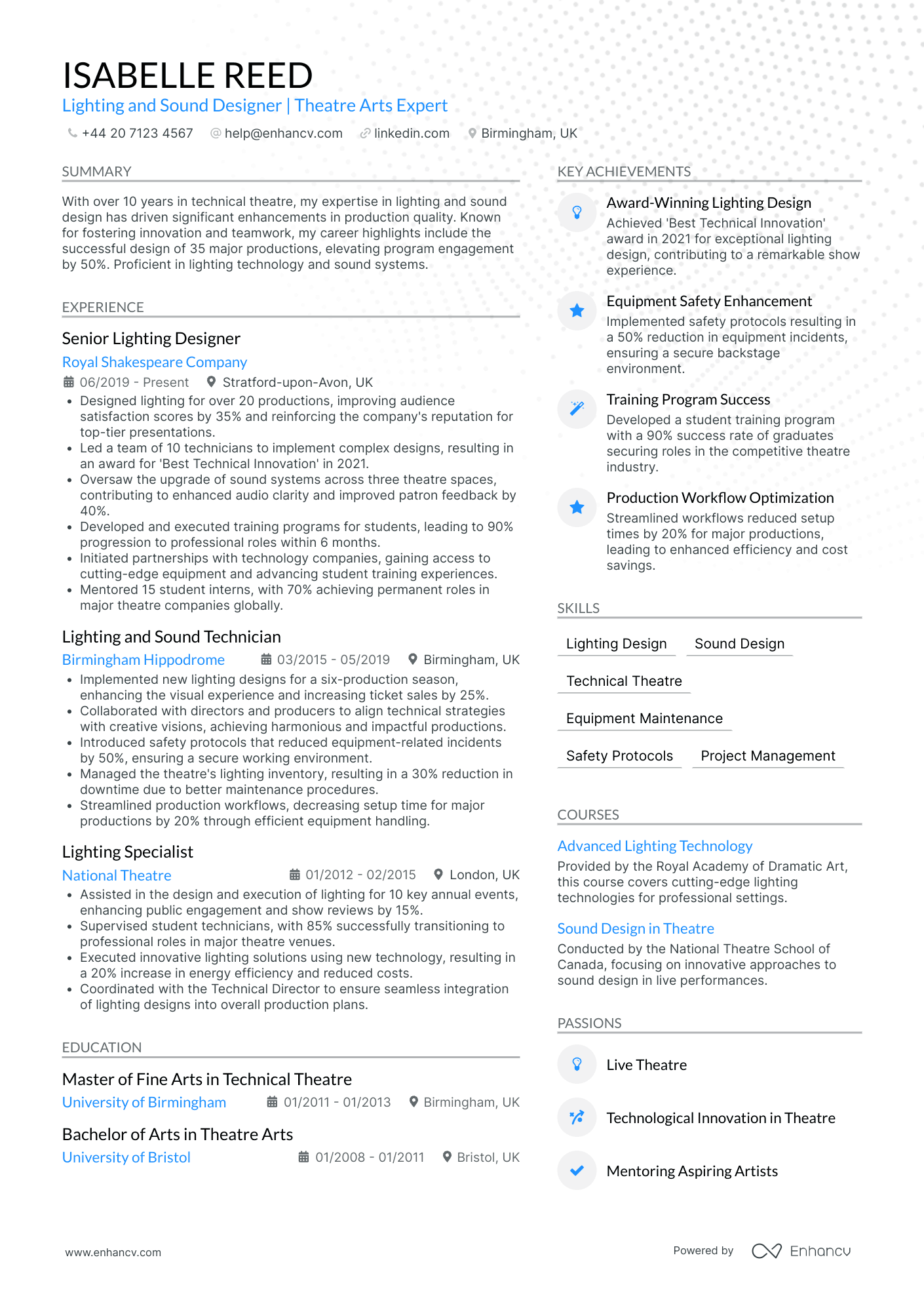 Dance CV Examples & Guide for 2026