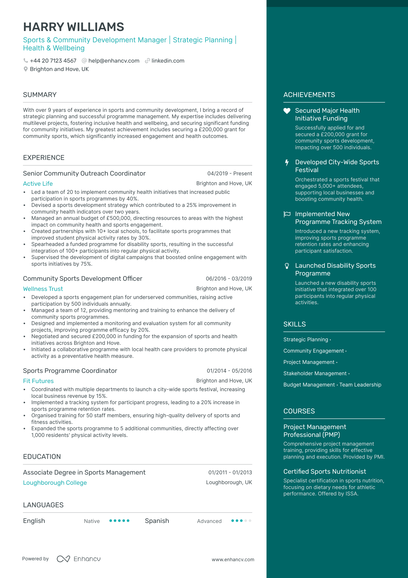 Sports CV Examples & Guide for 2025