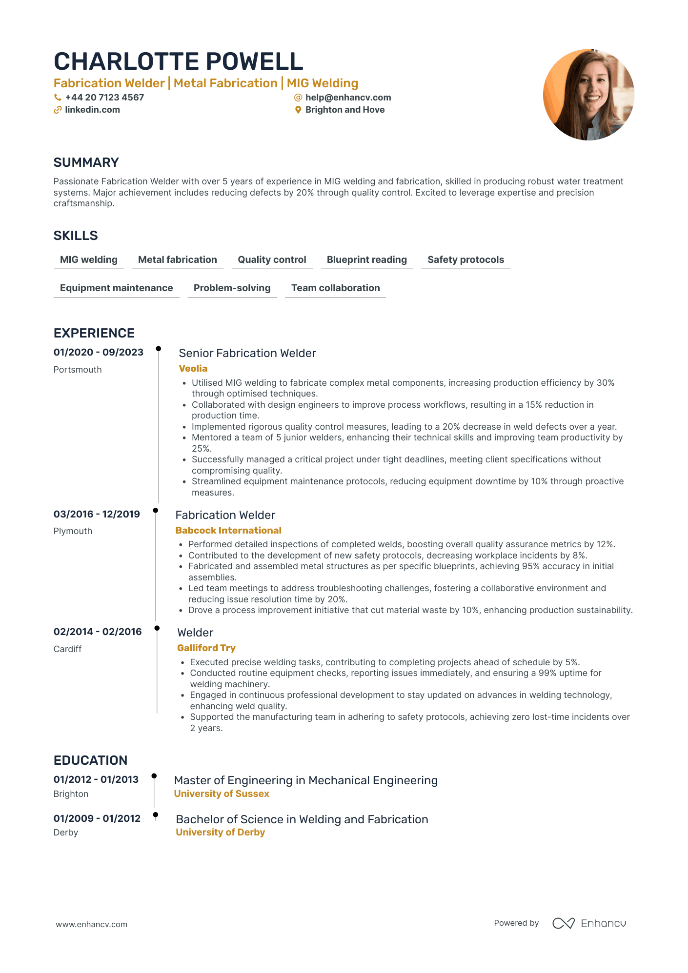 Welder CV Examples & Guide for 2026