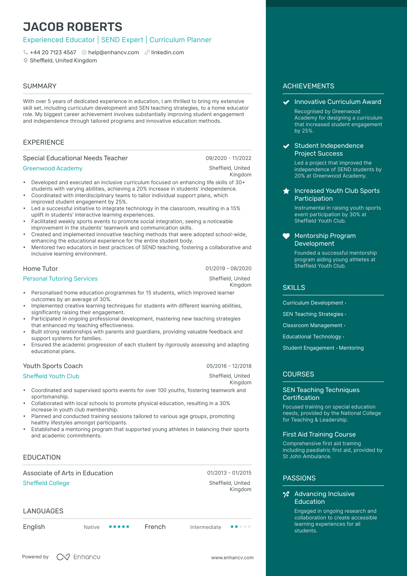 Private Tutor CV Examples & Guide for 2025