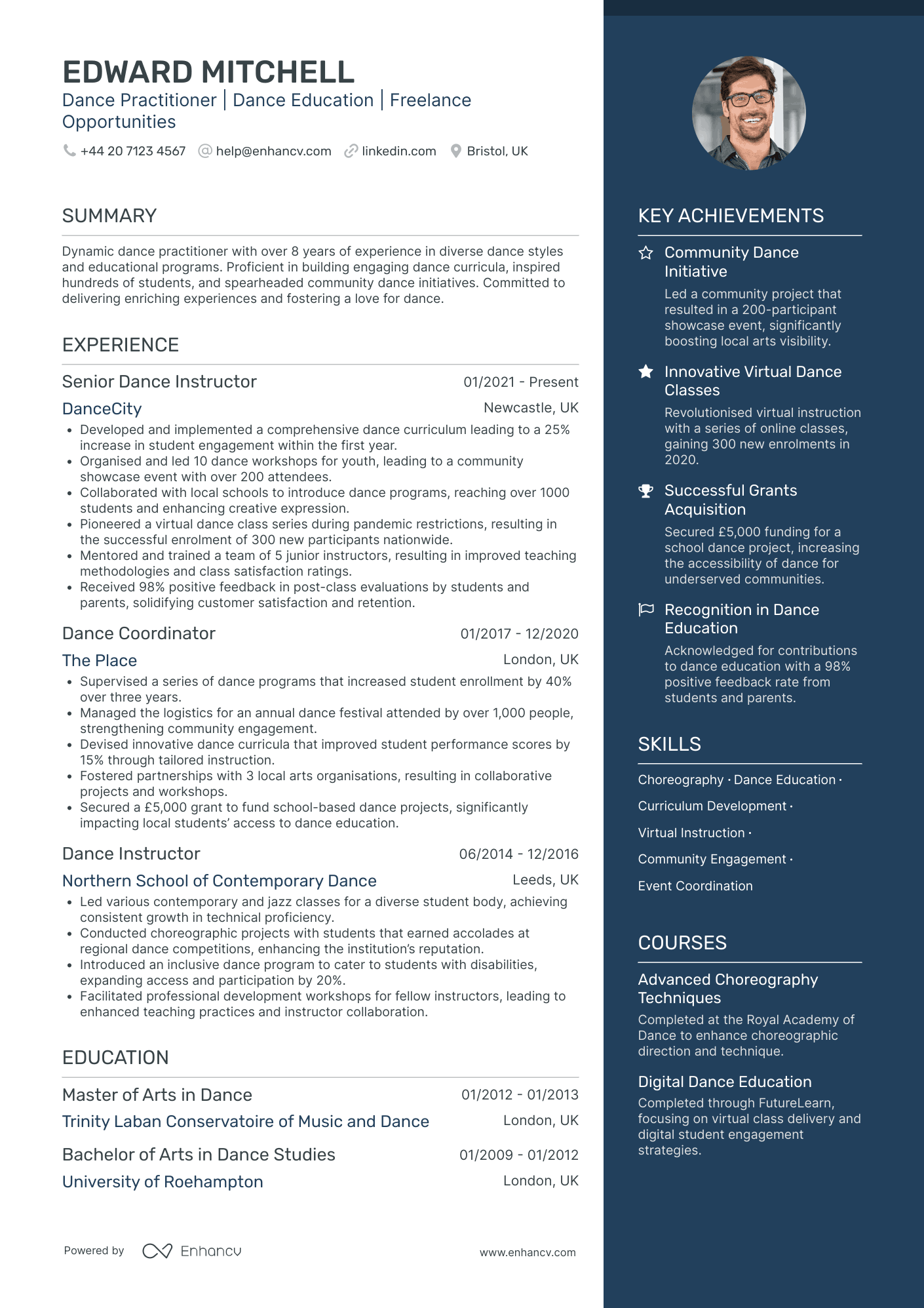Dance CV Examples & Guide for 2026