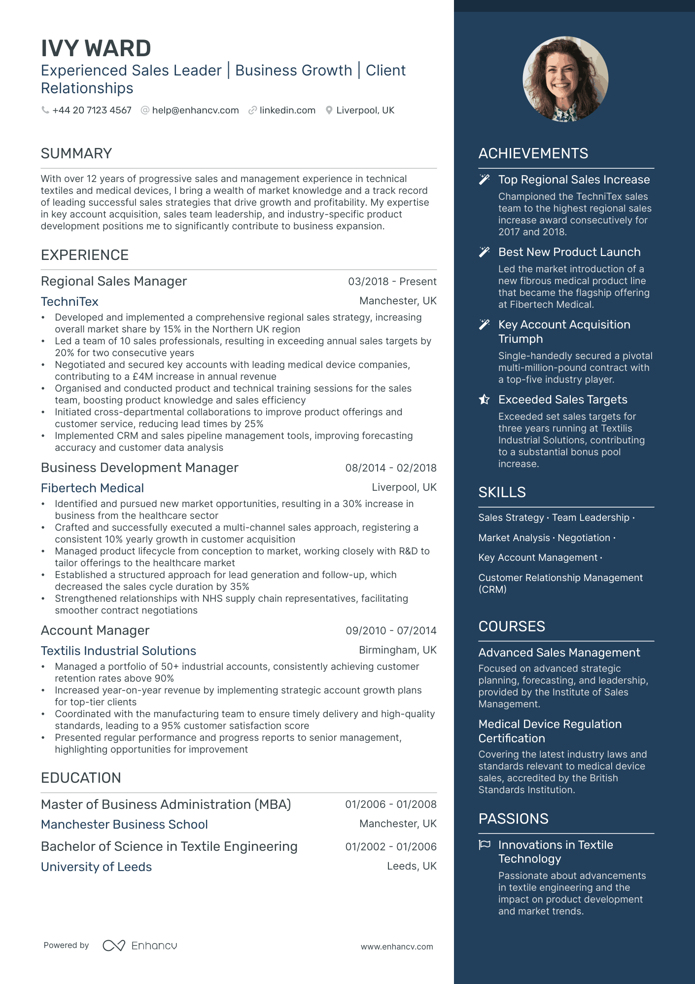Head of Sales CV Examples & Guide for 2025