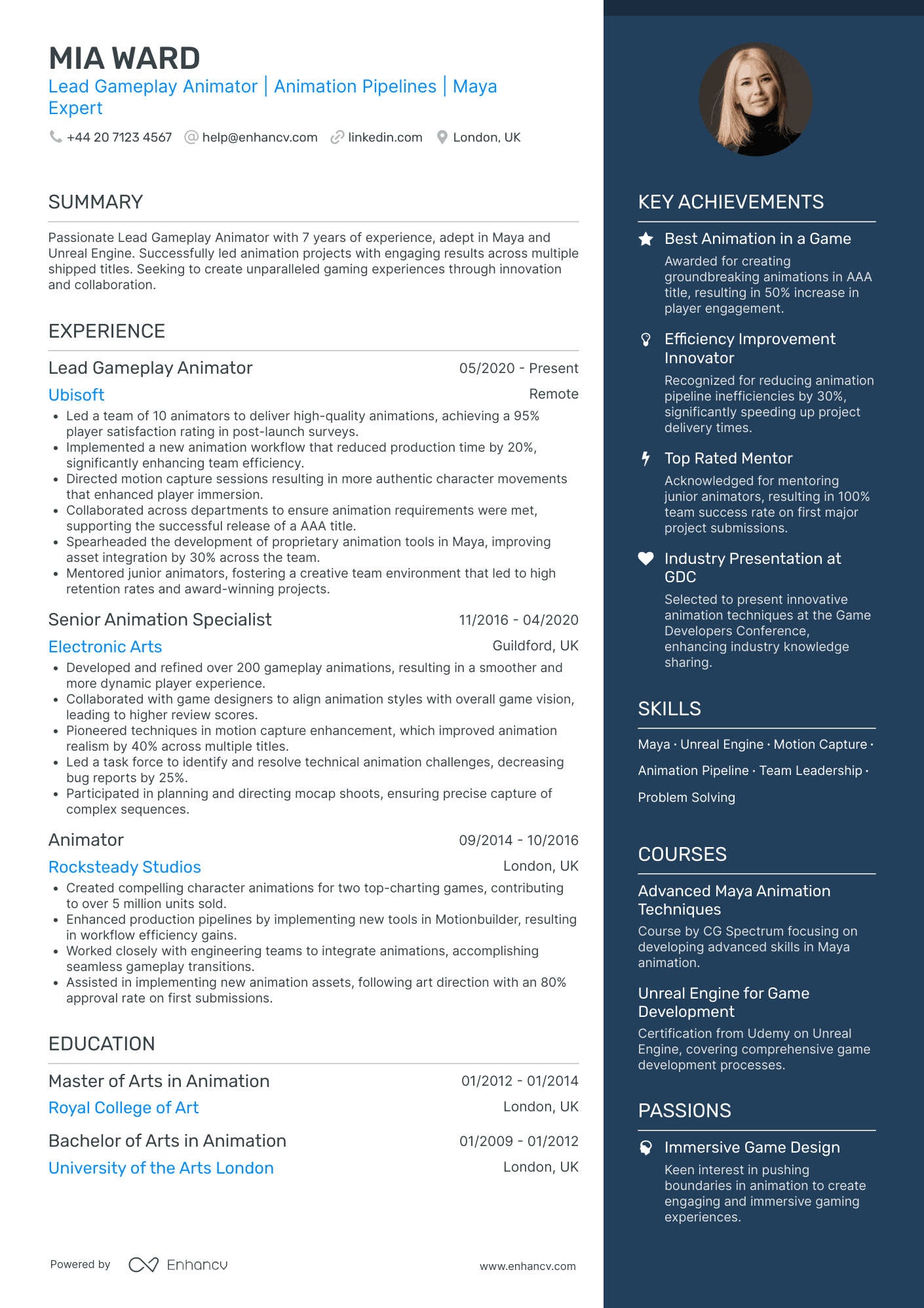 Animator CV Examples & Guide for 2025