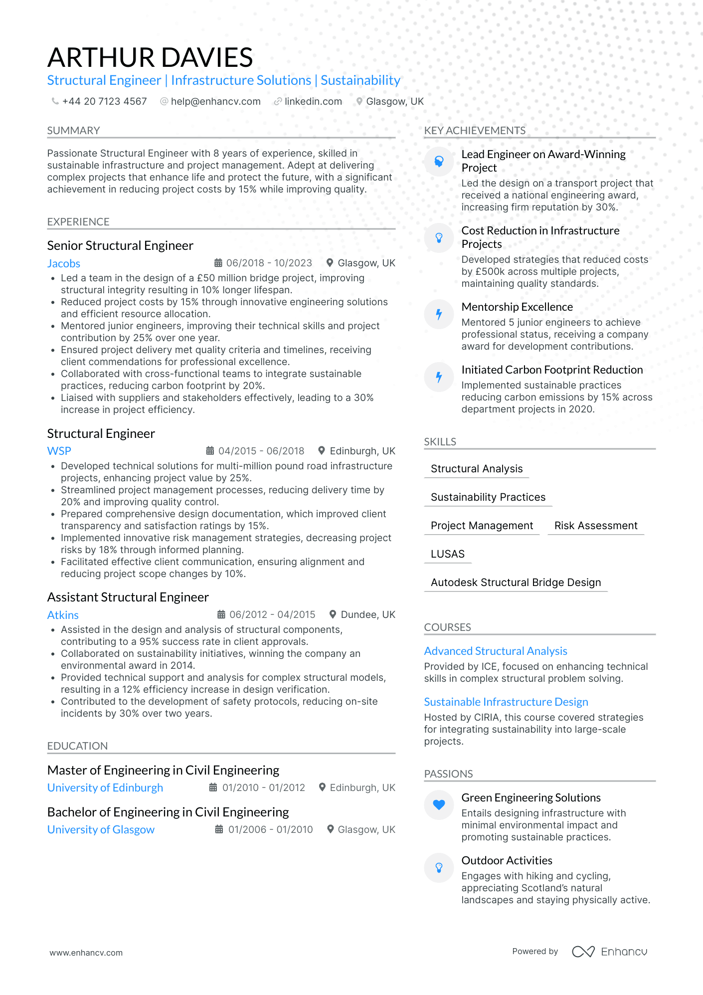 Structural Engineer CV Examples & Guide for 2025