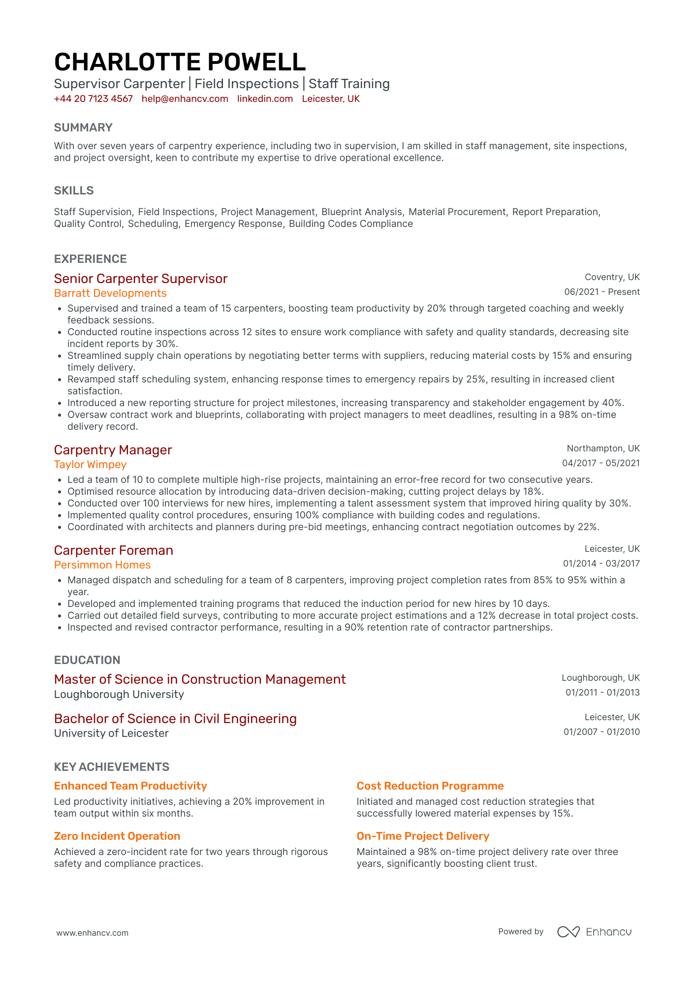 Carpenter CV Examples & Guide for 2026